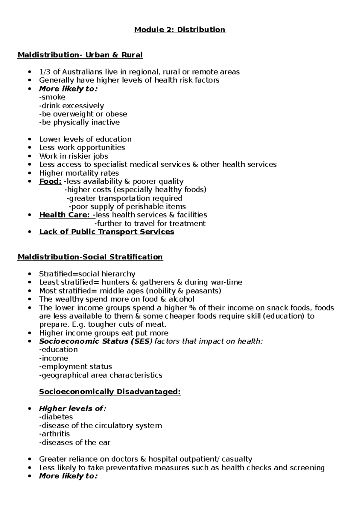 Module 2-Distribution - Module 2: Distribution Urban Rural of ...