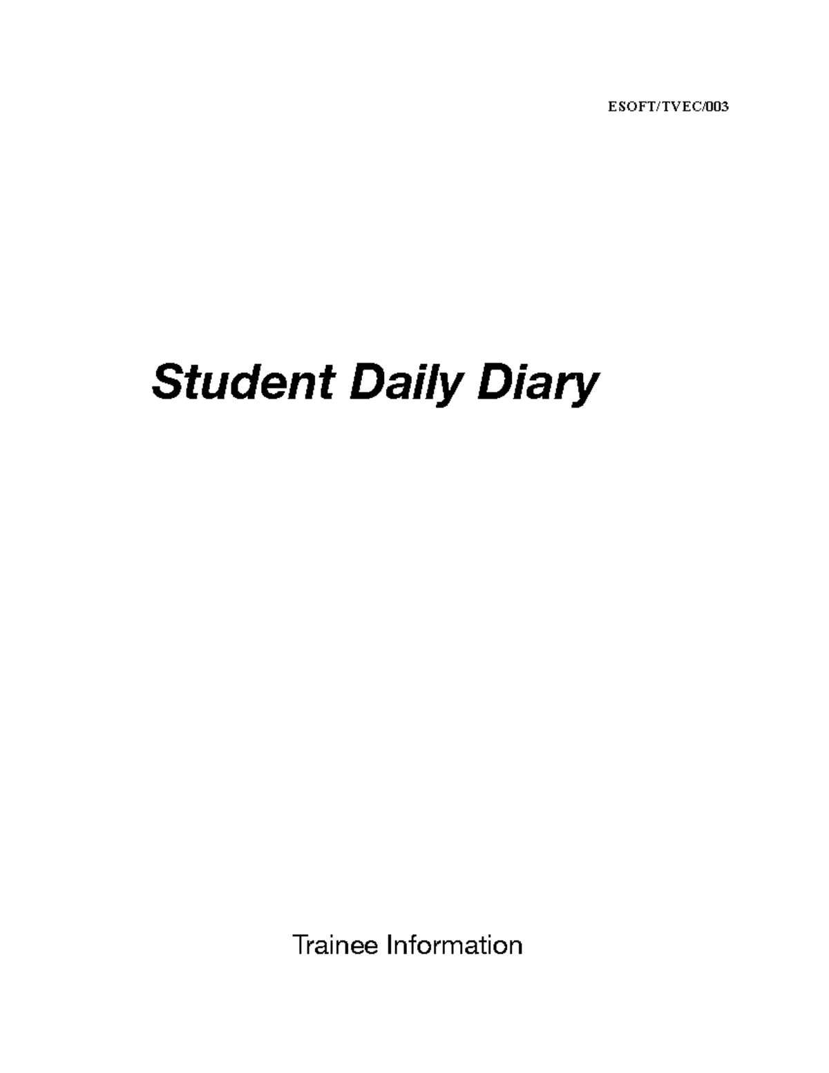 Programming Unit 1 - Professional practice - ESOFT/TVEC/ Student Daily ...