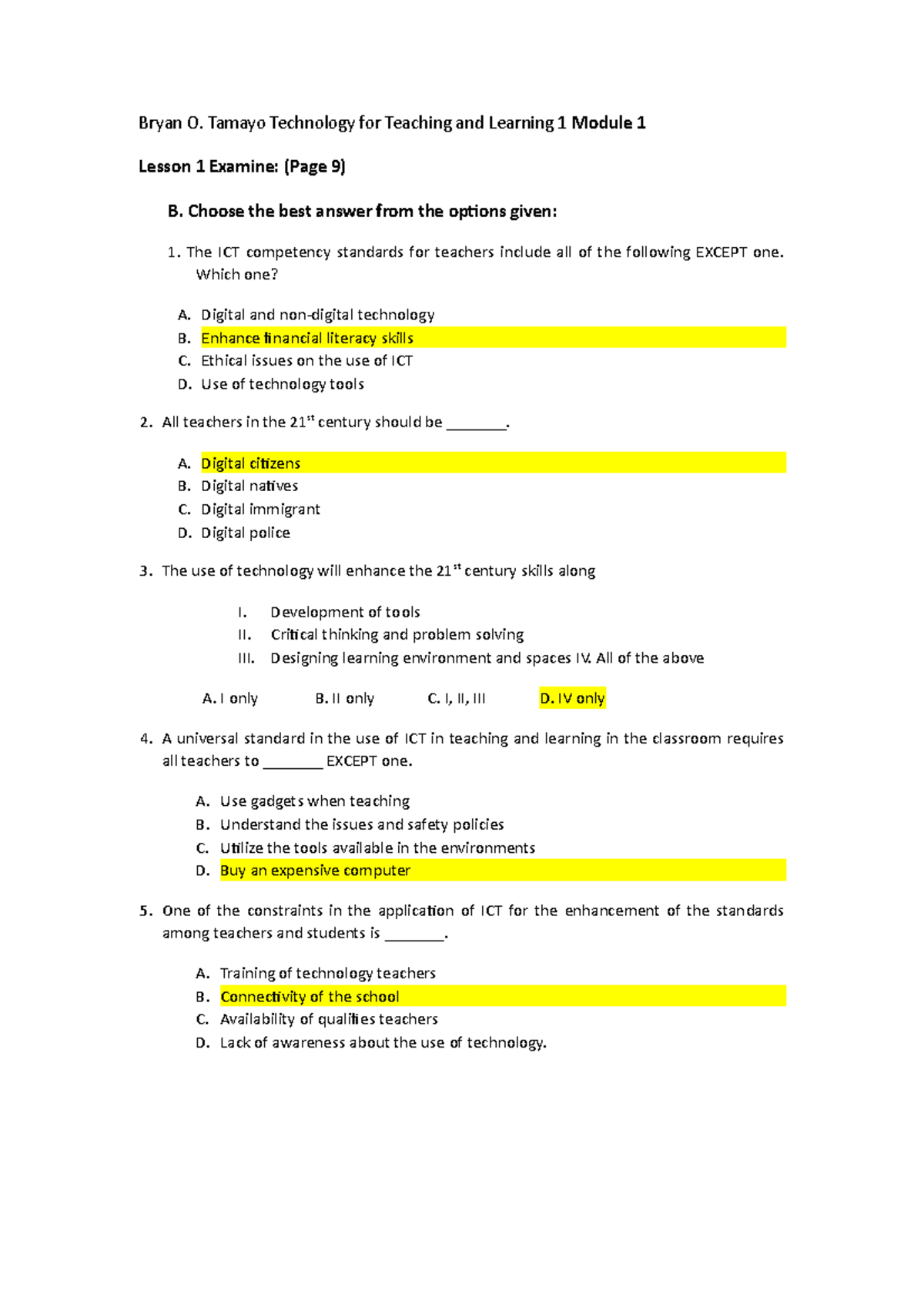 108 Final Quiz - hhhhhb - Bryan O. Tamayo Technology for Teaching and ...