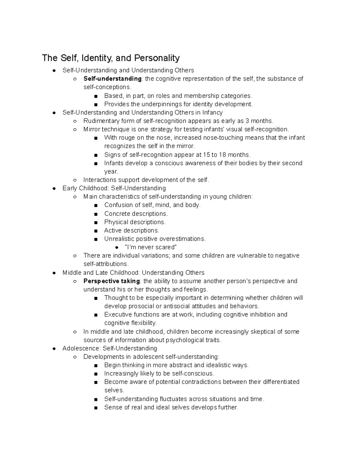 Psy ch 11 - The Self, Identity, and Personality - The Self, Identity ...