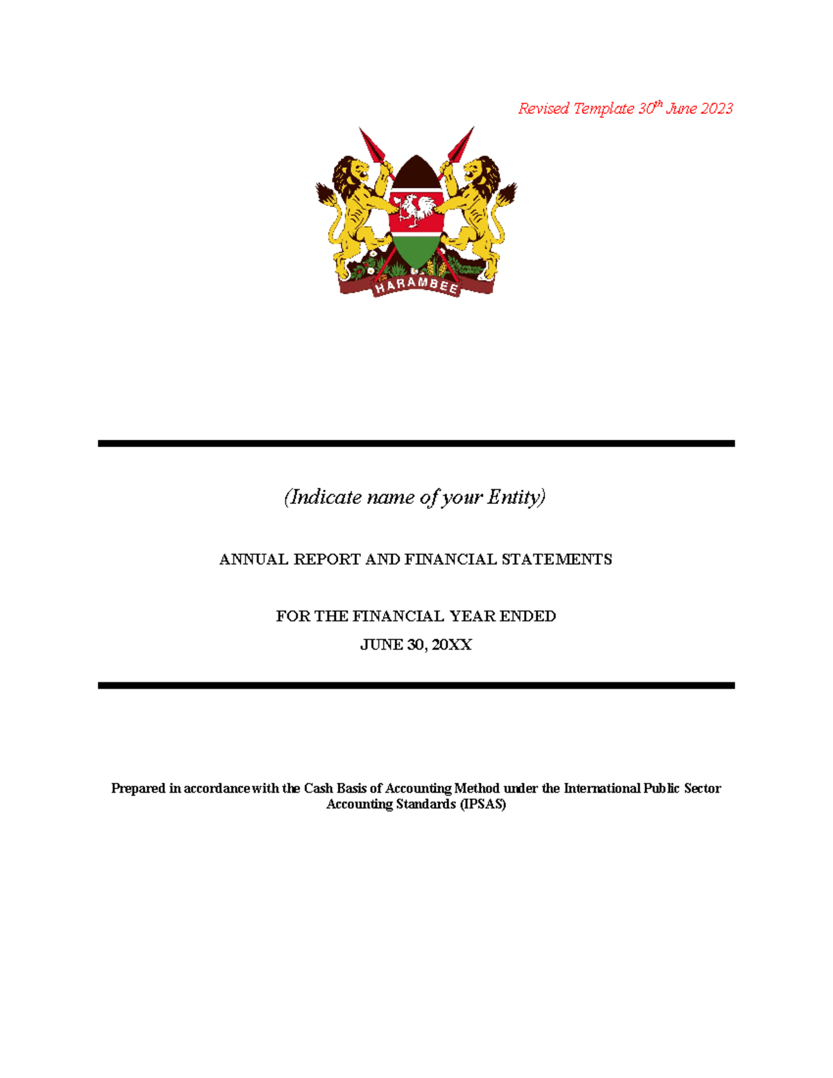 Annual Financial Reporting Template for MDAs Revised FY2022 23 ...