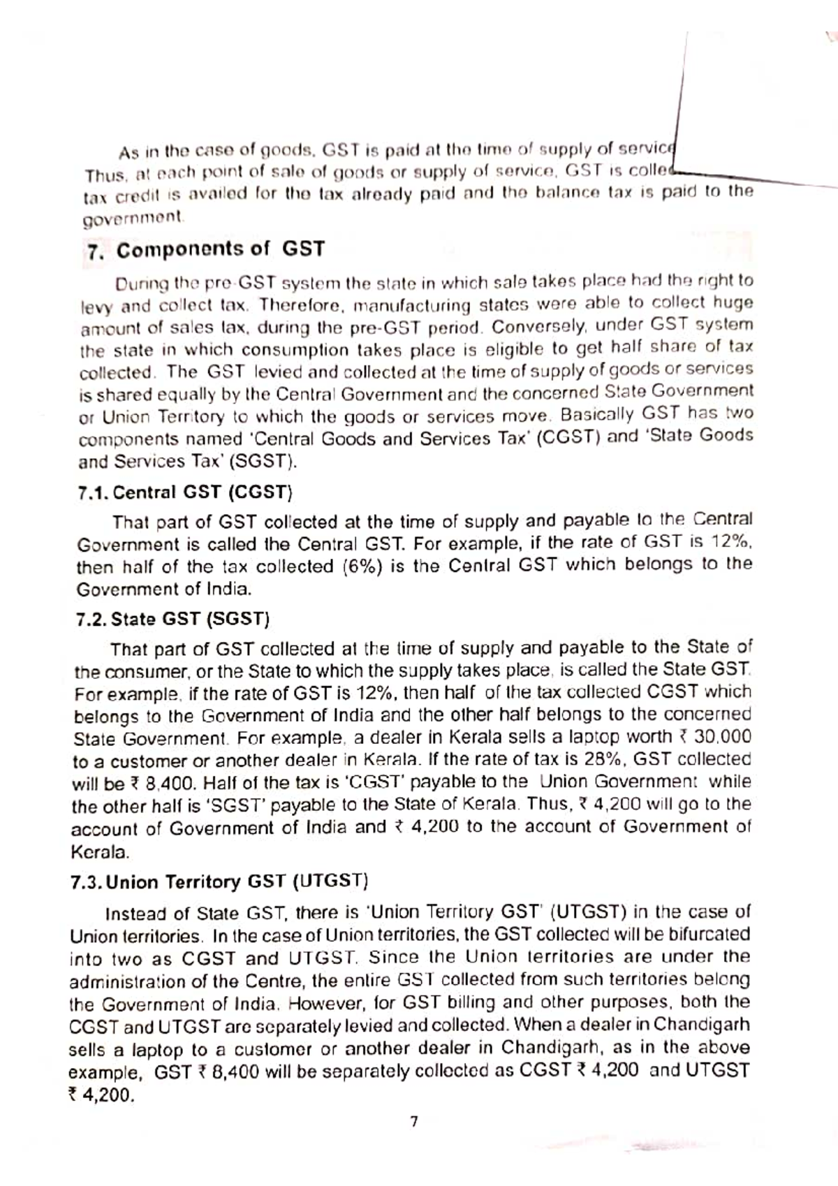 Components and features of gst - Goods and Service Tax - Studocu