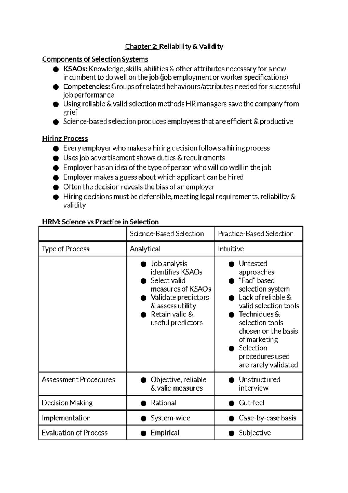 Recruitment - Chapter 2 - Chapter 2: Reliability & Validity Components ...