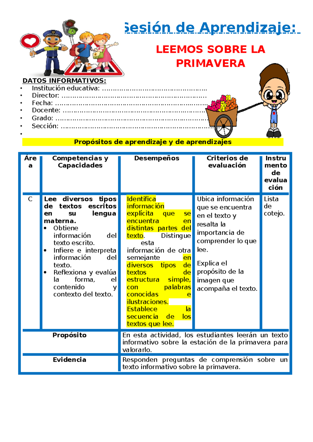 2° Sesión DÍA 5 COM Leemos Sobre LA Primavera - ####### DATOS ...