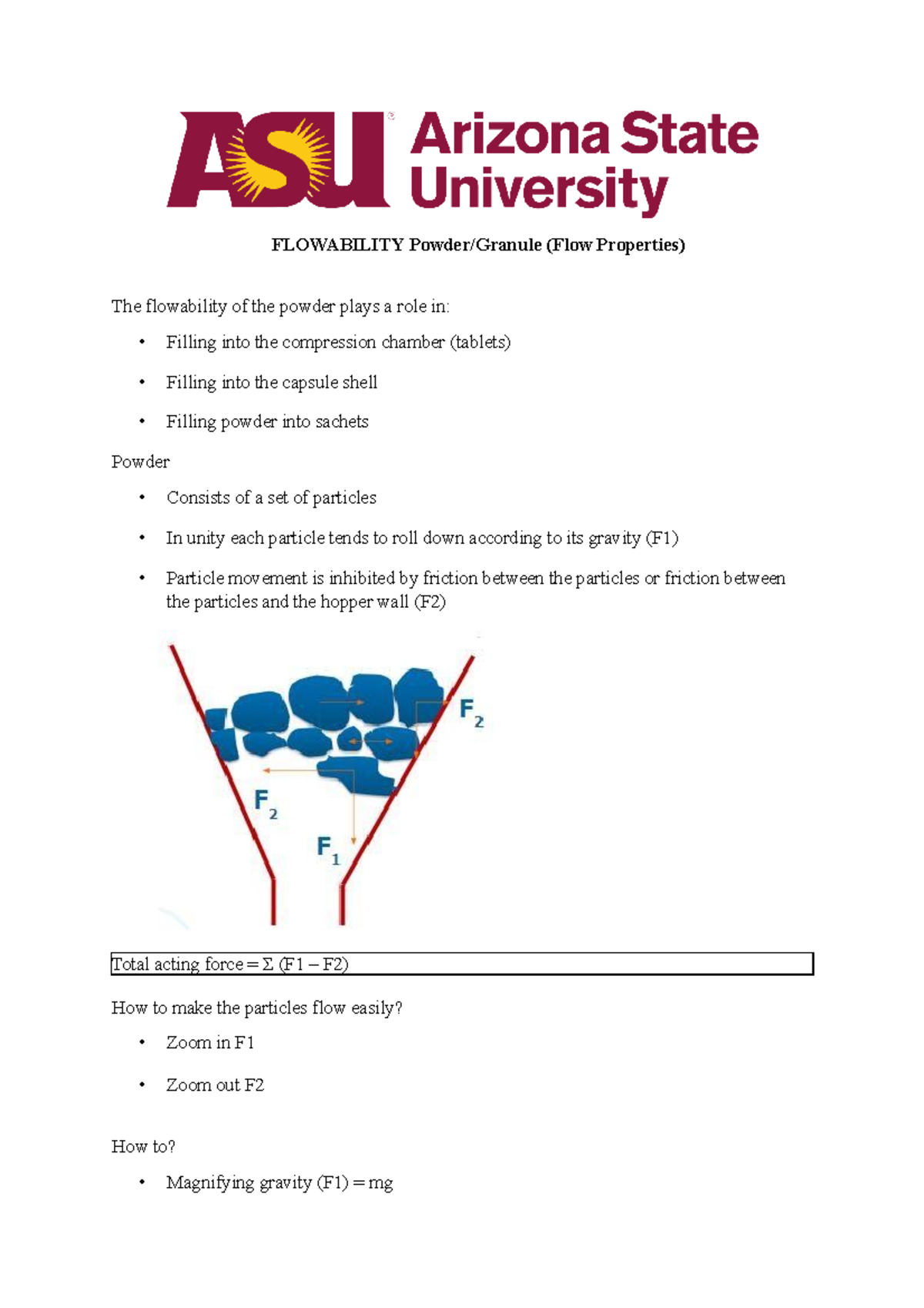 Biology Flowability Powder - FLOWABILITY Powder/Granule (Flow ...