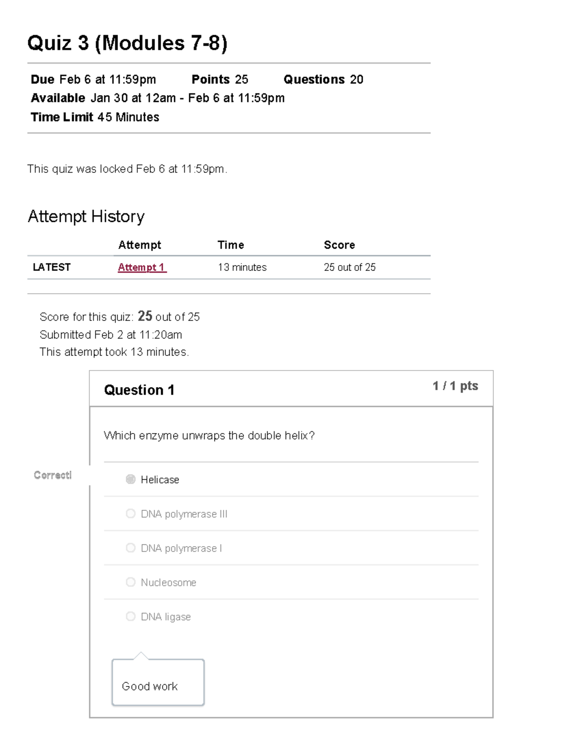 Quiz 3 (Modules 7-8) BIO 181 General Biology I (2022 Spring - A) - Quiz ...