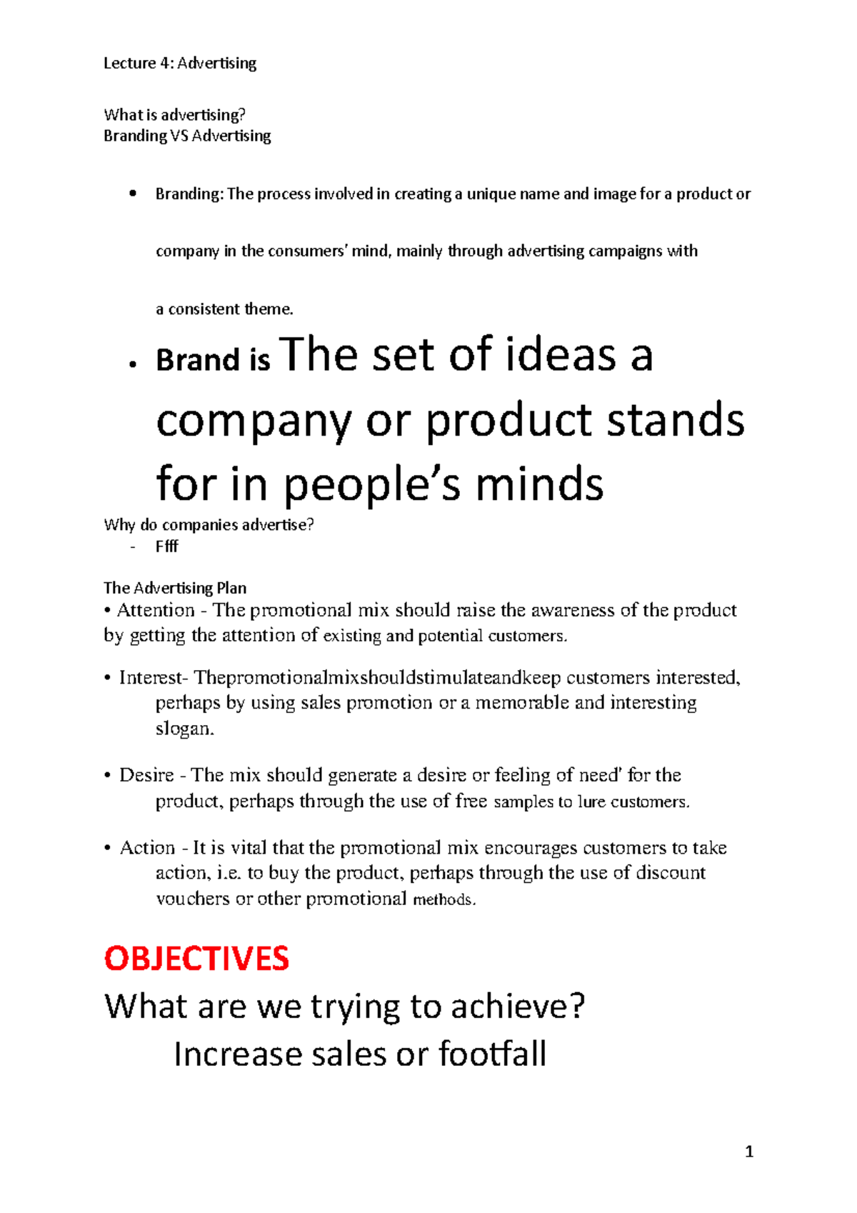 Lecture 4 Advertising Lecture 4 Advertising What Is Advertising