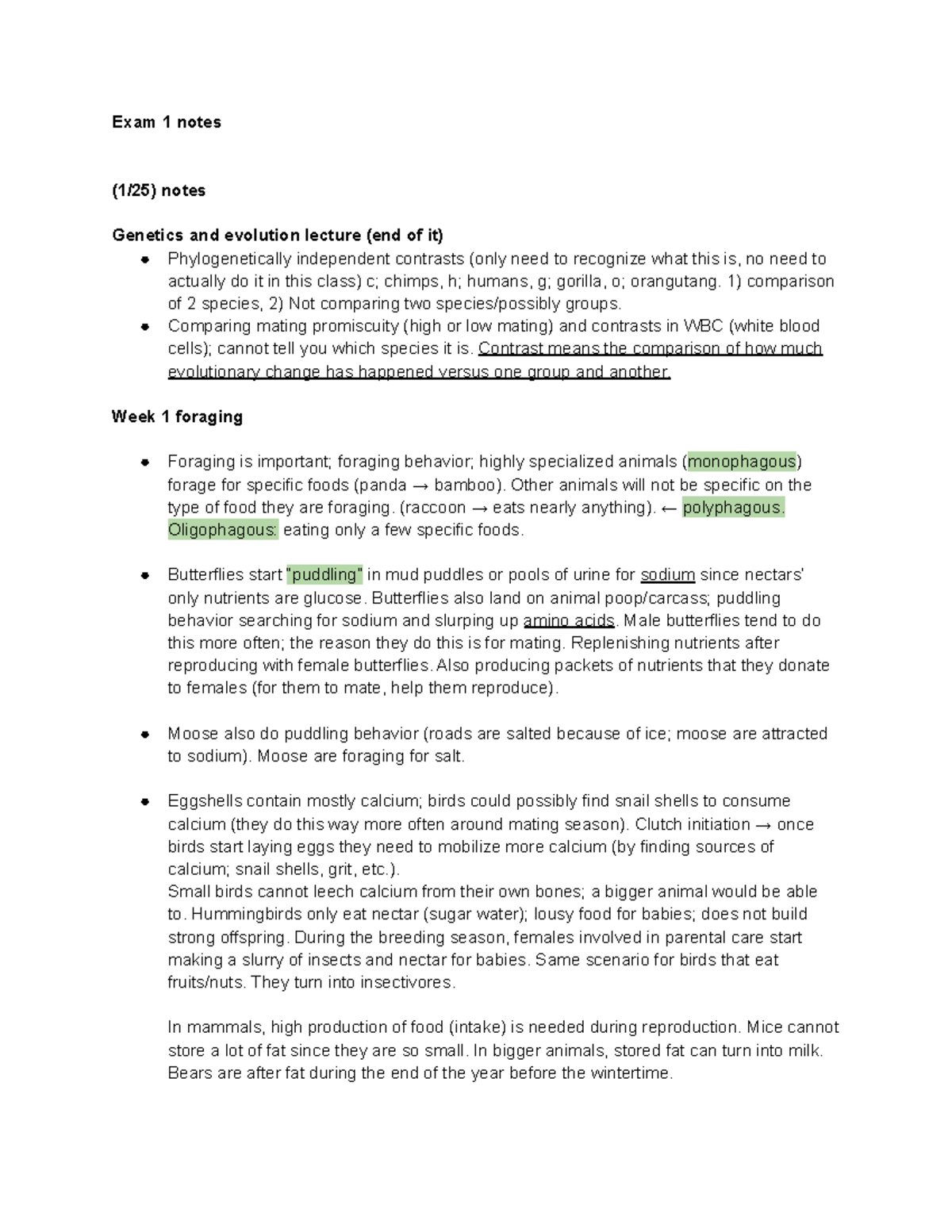 Animal Behavior notes finalized University of Houston Professor Cole ...