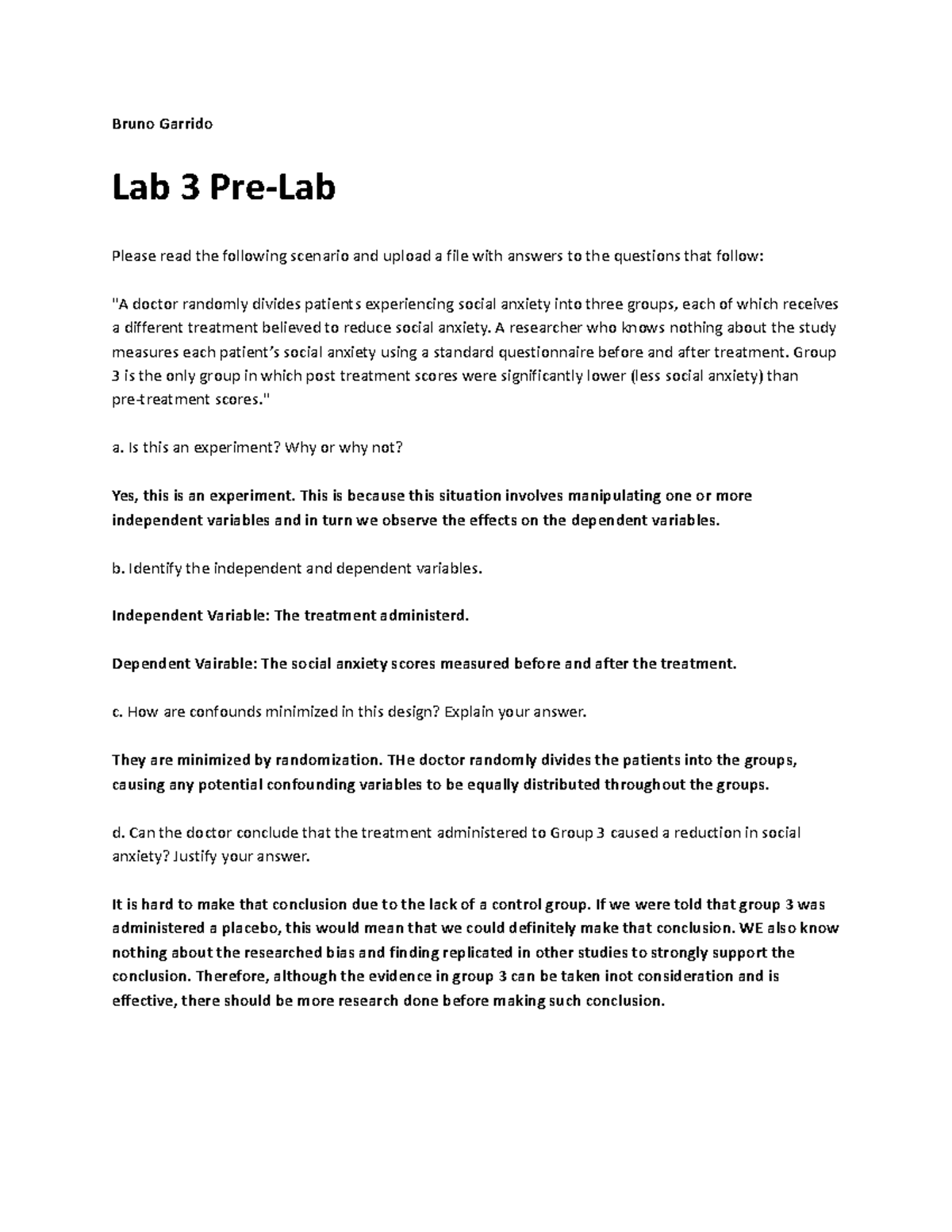 Psych 1002A Lab 3 Pre-Lab - Bruno Garrido Lab 3 Pre-Lab Please read the ...