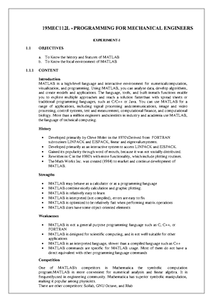 Summary of Matlab Onramp - Summary of MATLAB Onramp Basic Syntax ...