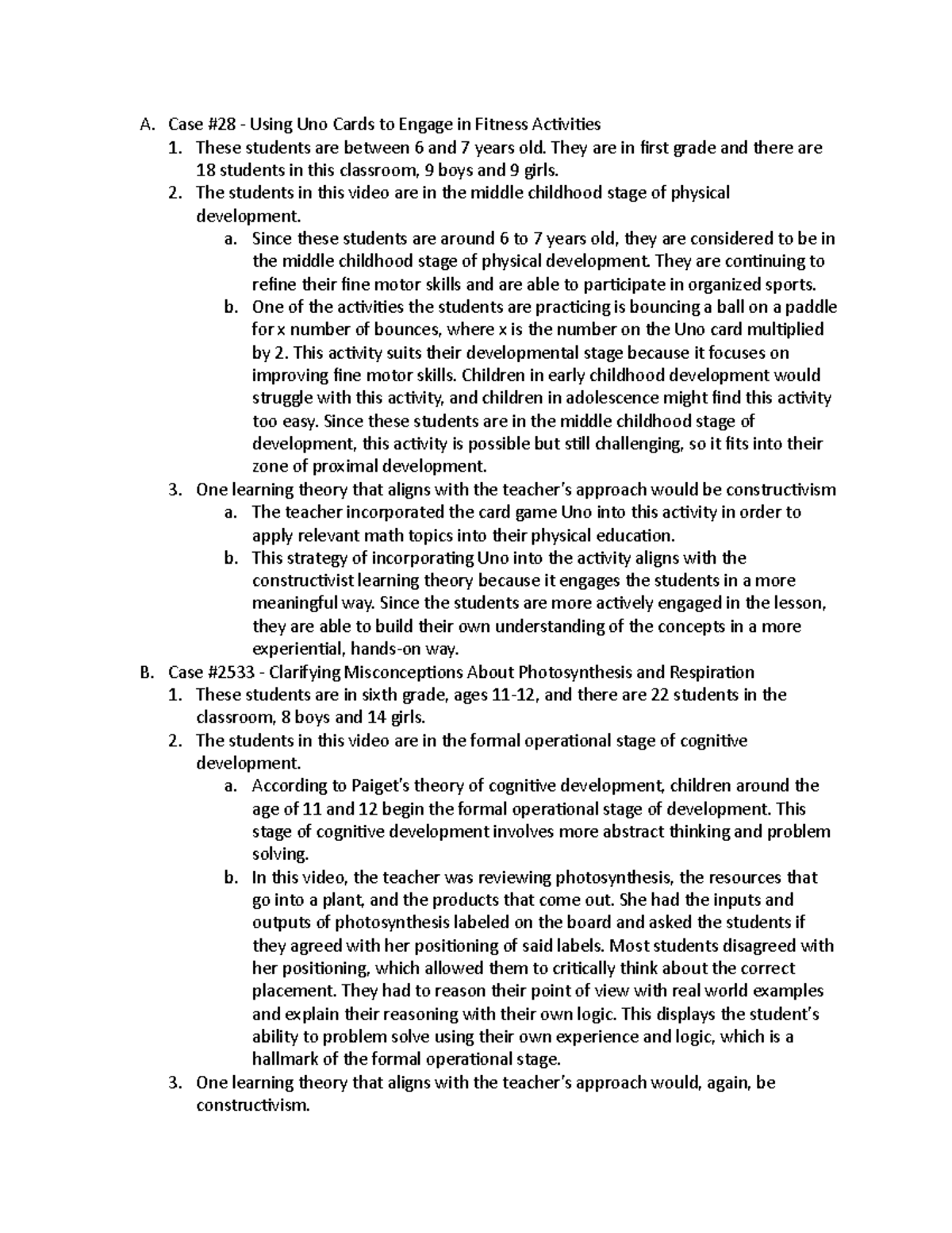 Ed Psych Task - A. Case #28 - Using Uno Cards to Engage in Fitness ...