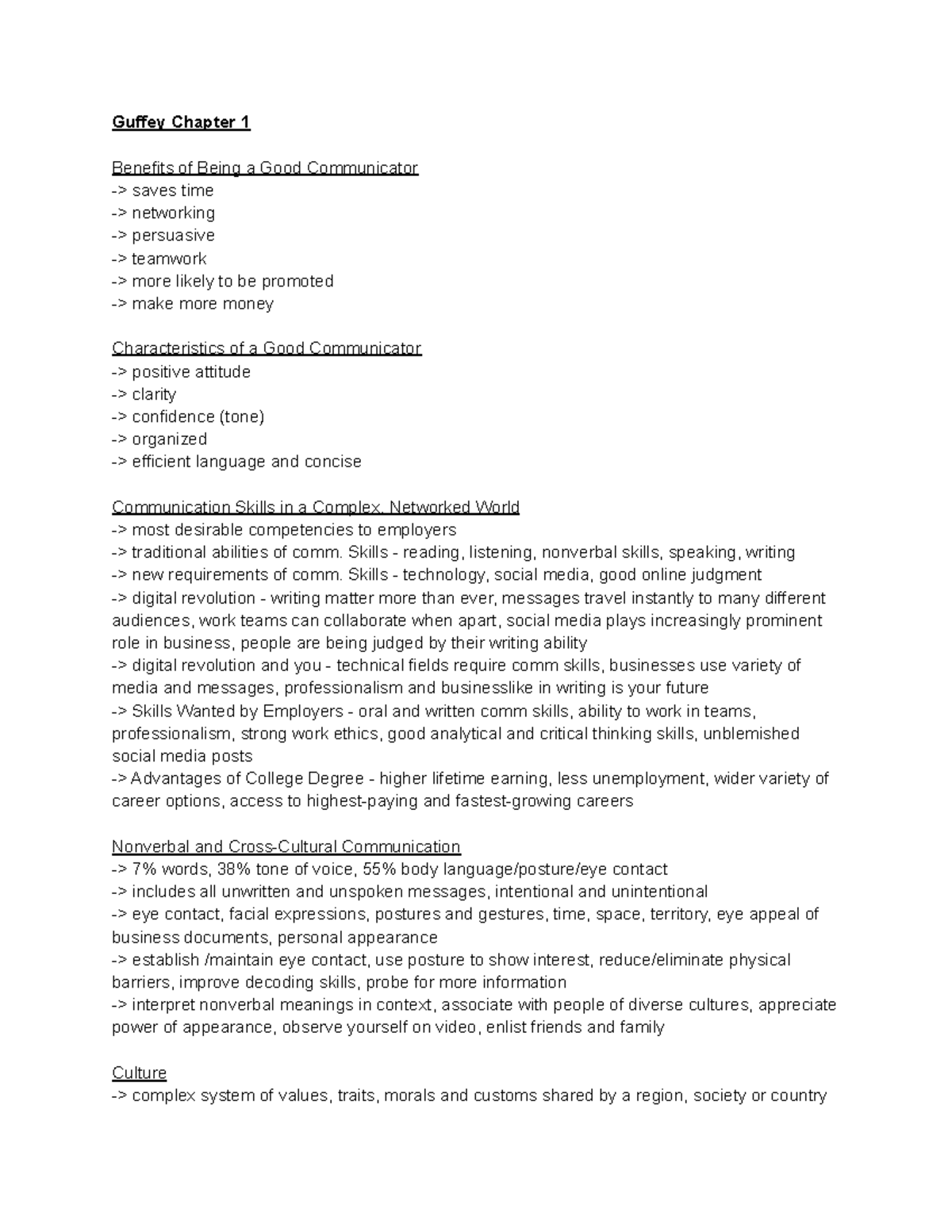 BUS260 Ch 1 Notes - Guffey Chapter 1 Benefits of Being a Good ...