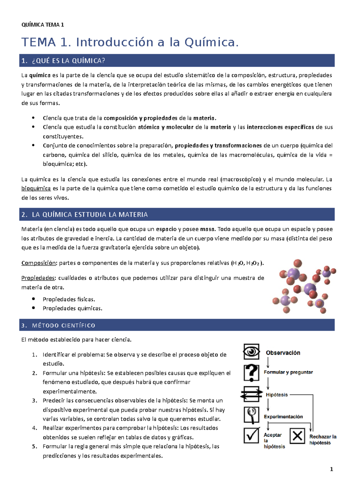 Tema 1. Introducción a la química - TEMA 1. Introducción a la Química ...