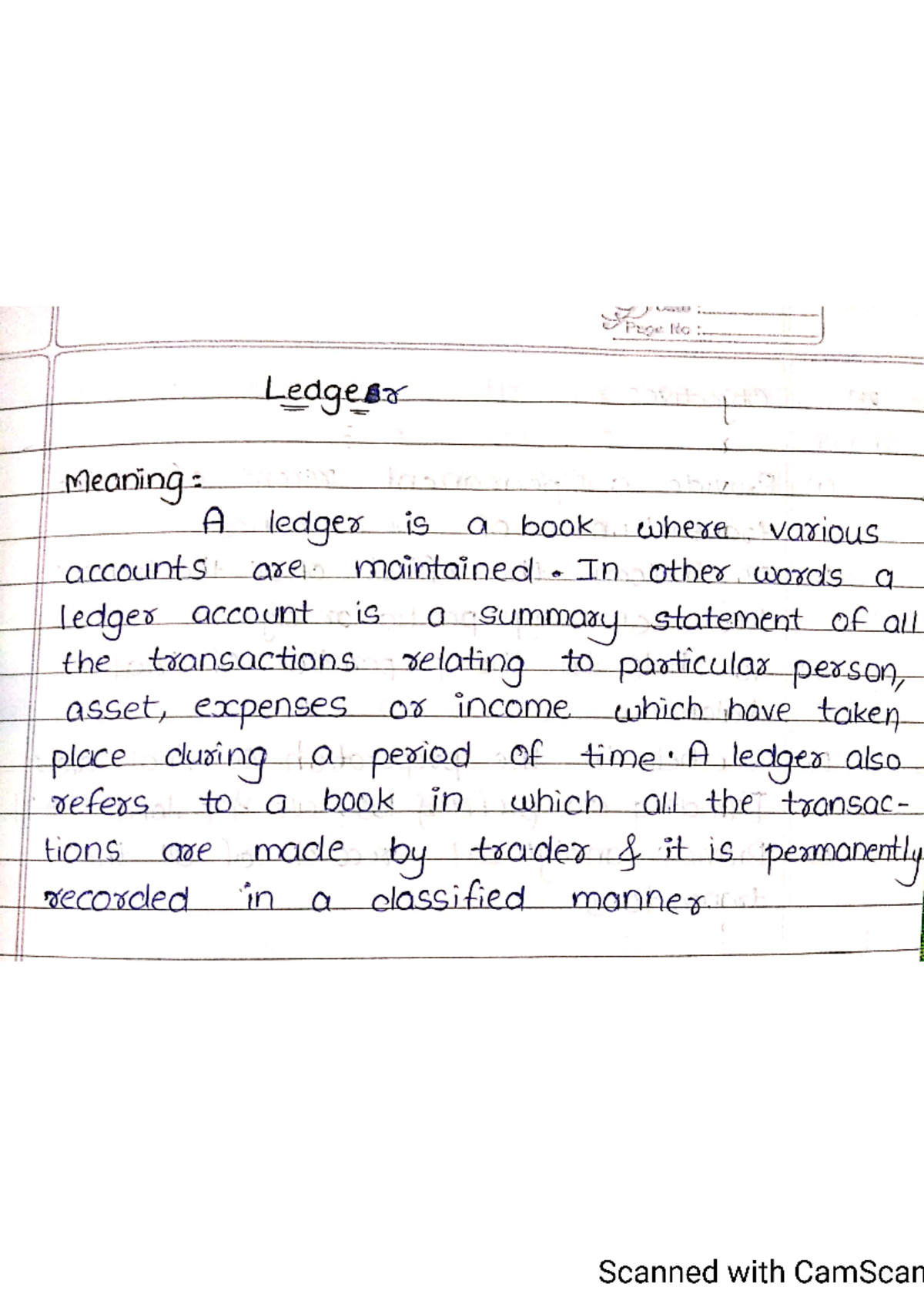 Ledger accounts - For bba students - Bba - Studocu