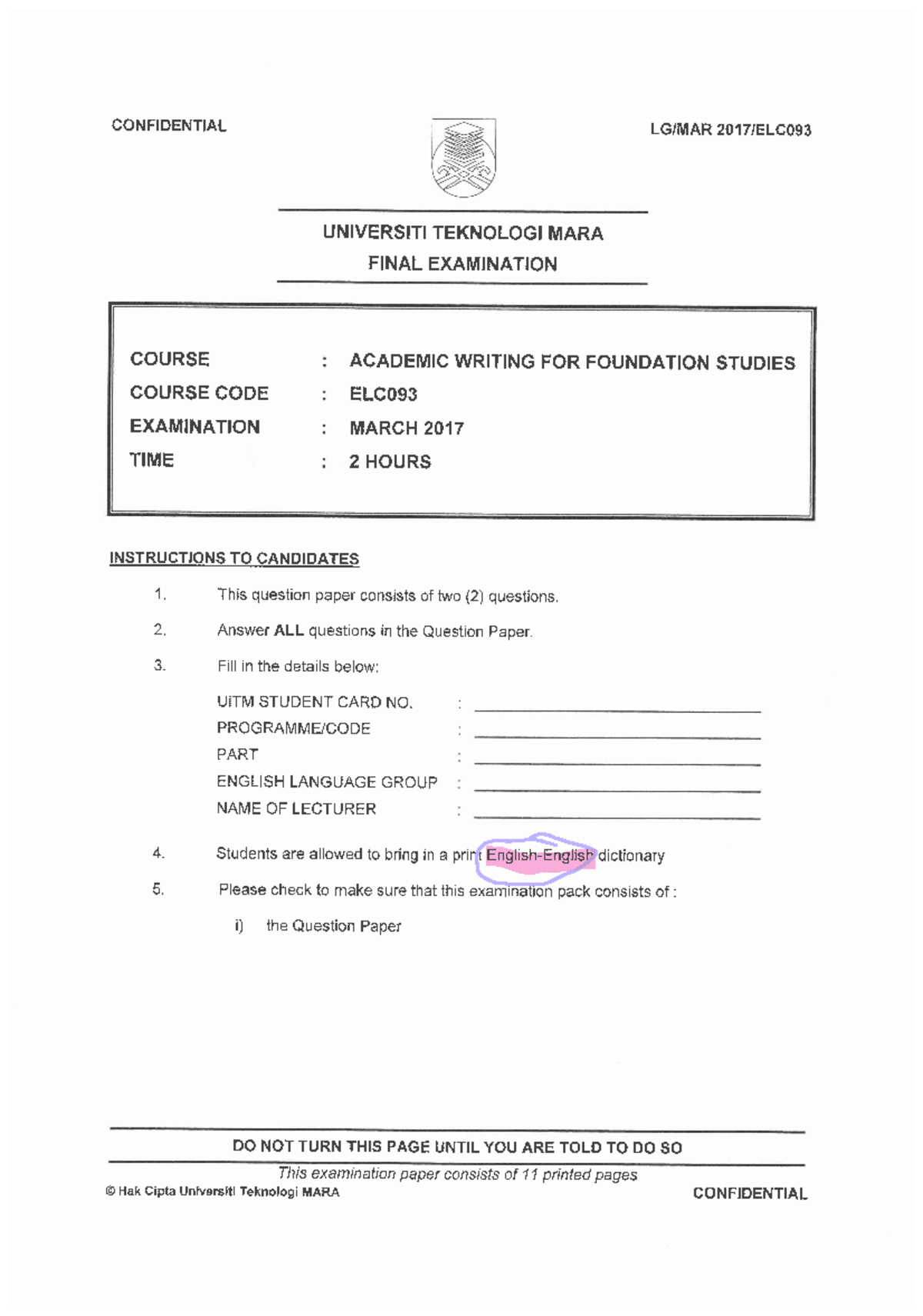 ELC093 Final Exam Pokemon Go - Academic Writing for Foundation Studies ...