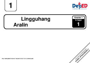 LAS-Q`1 W1 Language - corrected - LEARNING ACTIVITY SHEETS FOR GRADE I ...