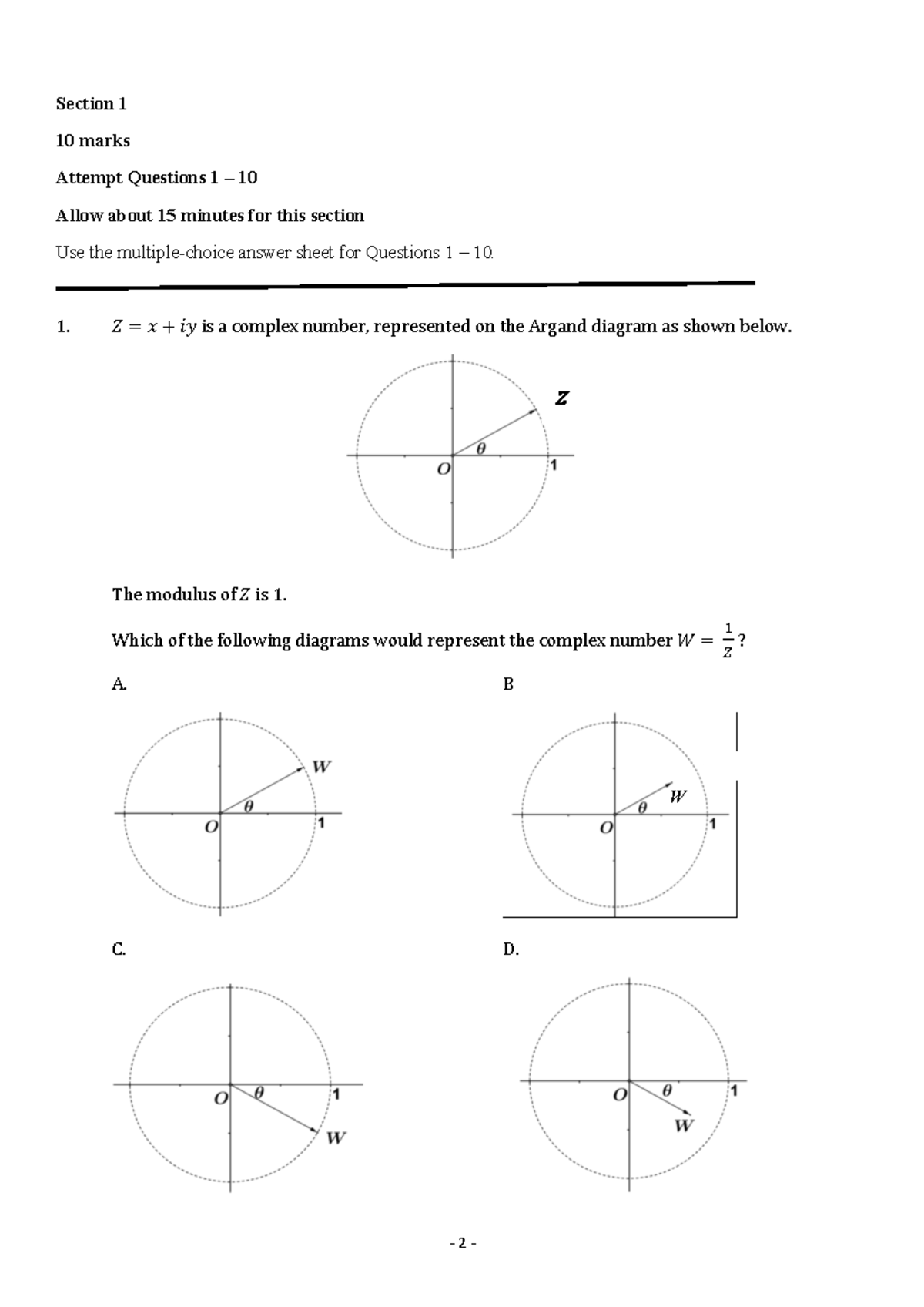 4U Trial Paper - Section 1 10 marks Attempt Questions 1 – 10 Allow ...