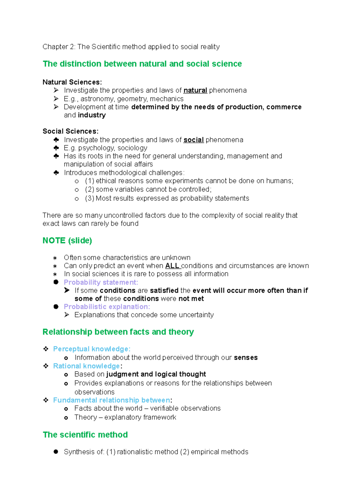 Chapter 2 - Chapter 2: The Scientific method applied to social reality ...
