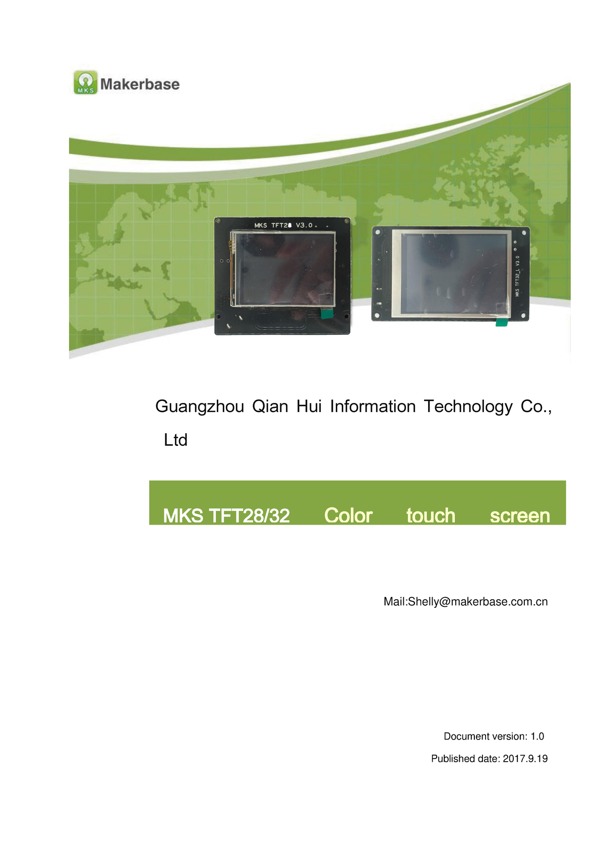 MKS TFT28 32 V3.0 datasheet - Guangzhou Qian Hui Information Technology ...