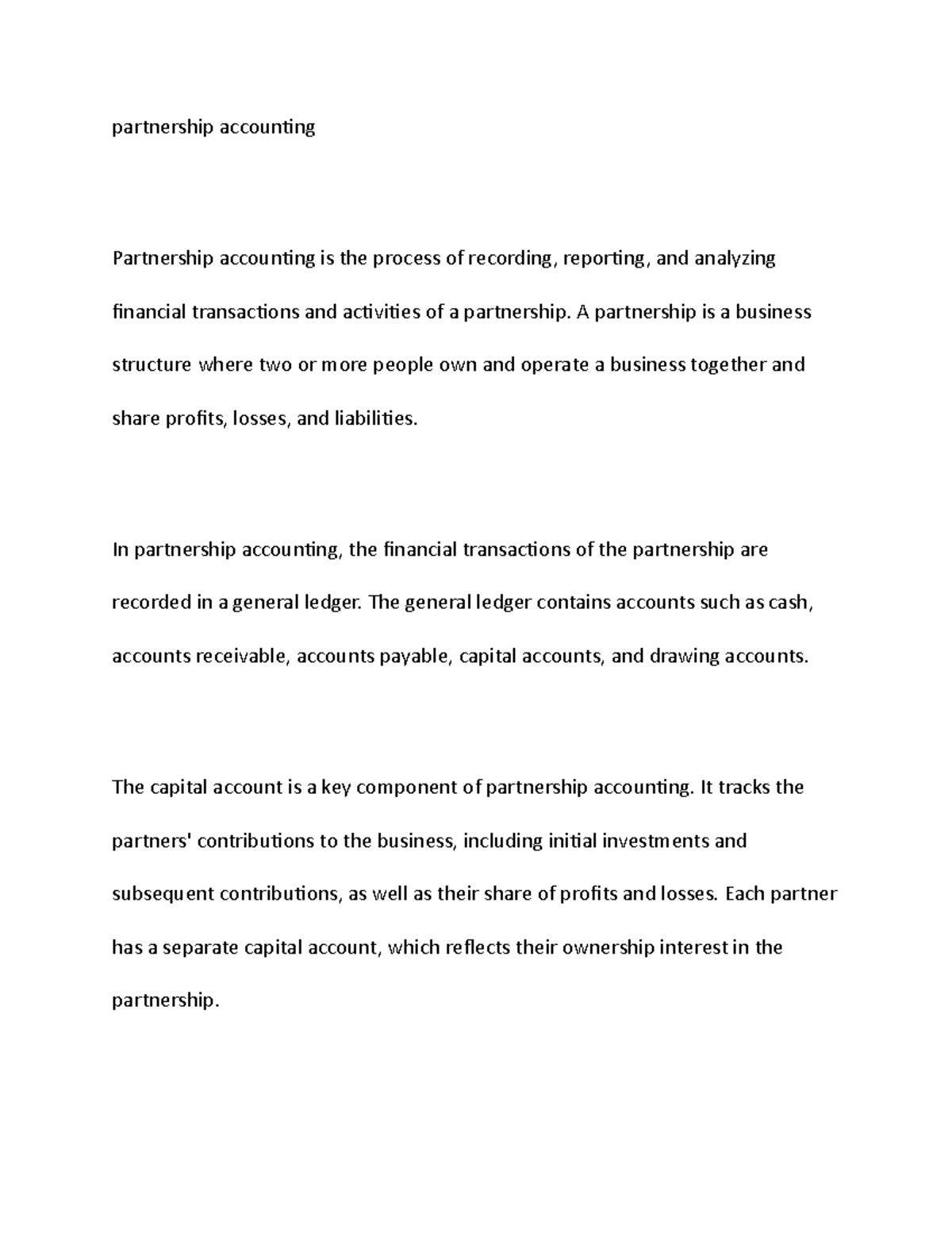 Partnership accounting - partnership accounting Partnership accounting ...