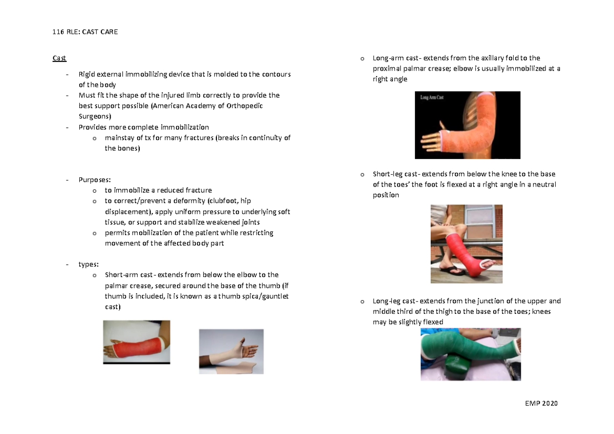 Neurologic Assessment 16 20 - Cast Rigid external immobilizing device ...