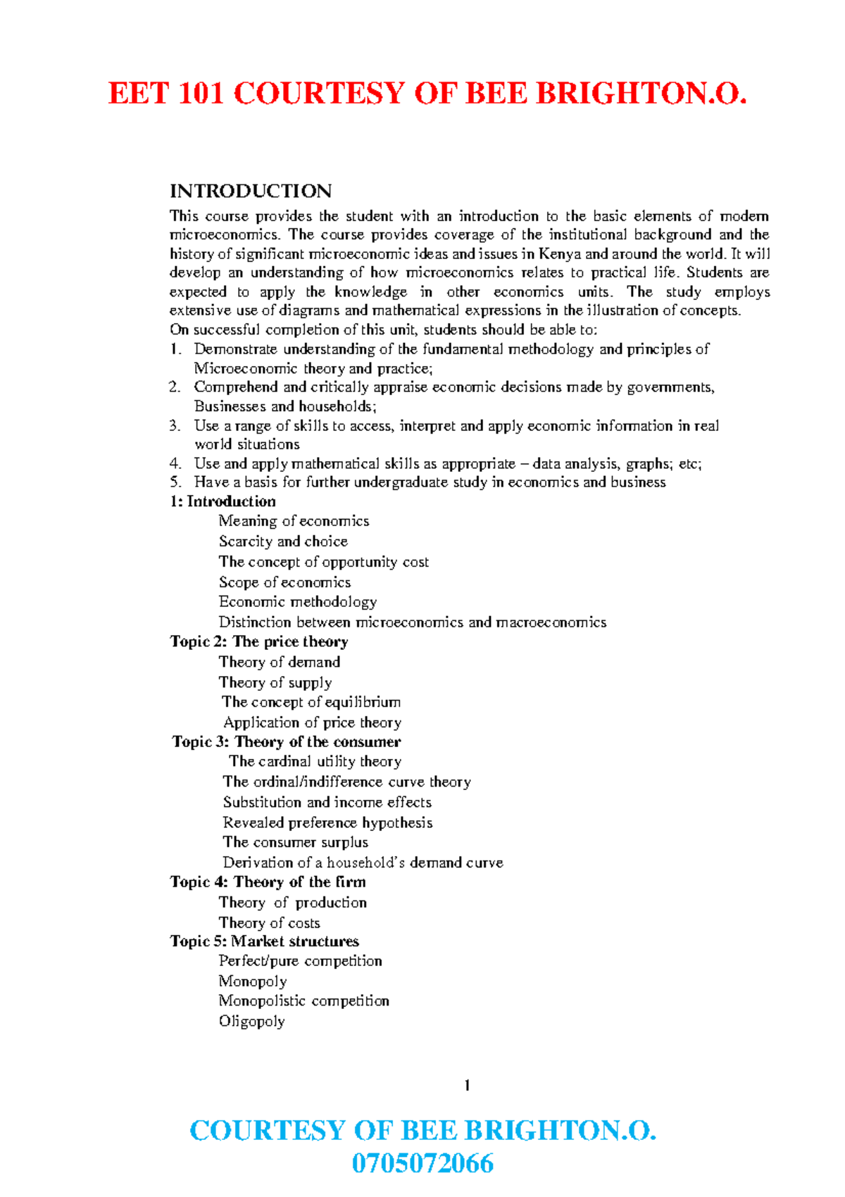 EET 100 - Need this notes - COURTESY OF BEE BRIGHTON. 1 EET 101 ...