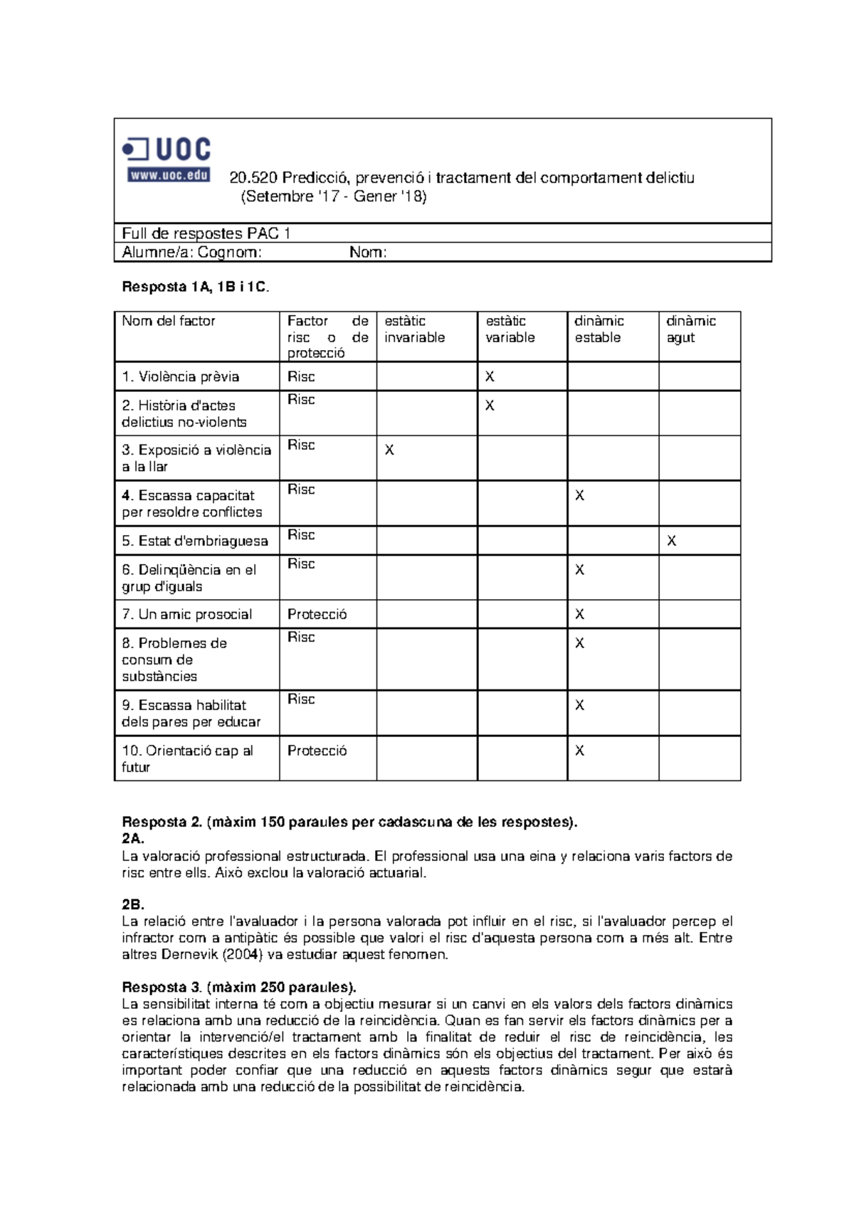 20.520 PAC 1 solució - PAC - 20 Predicció, prevenció i tractament del ...
