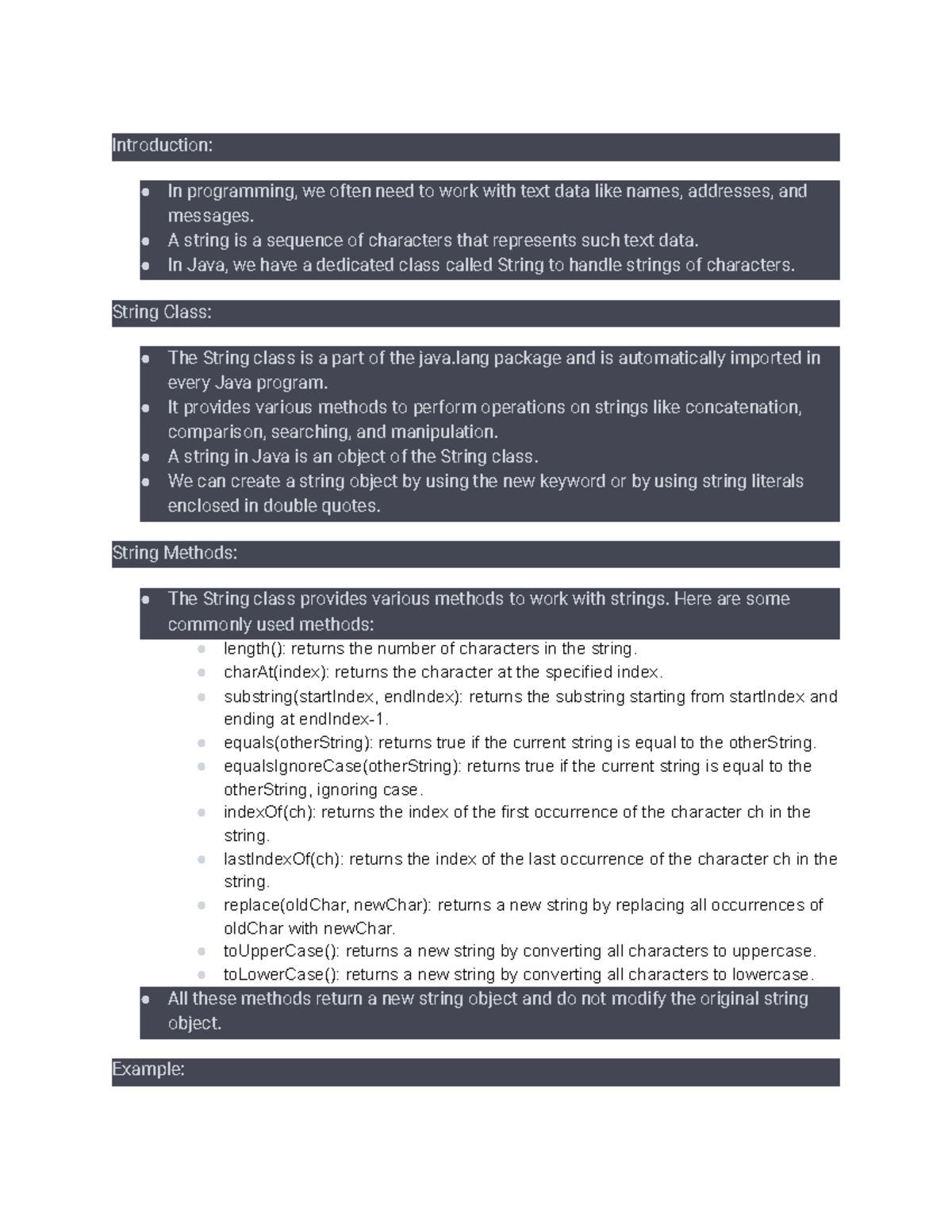 Com 101 Lecture Notes 9 Introduction In Programming We Often Need To Work With Text Data 2856