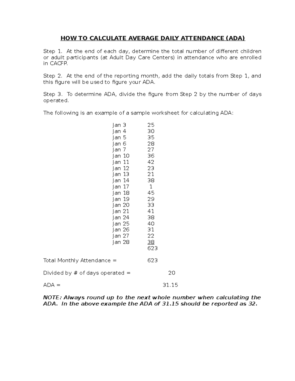 HOW TO Calculate Average Daily Attendance HOW TO CALCULATE AVERAGE 