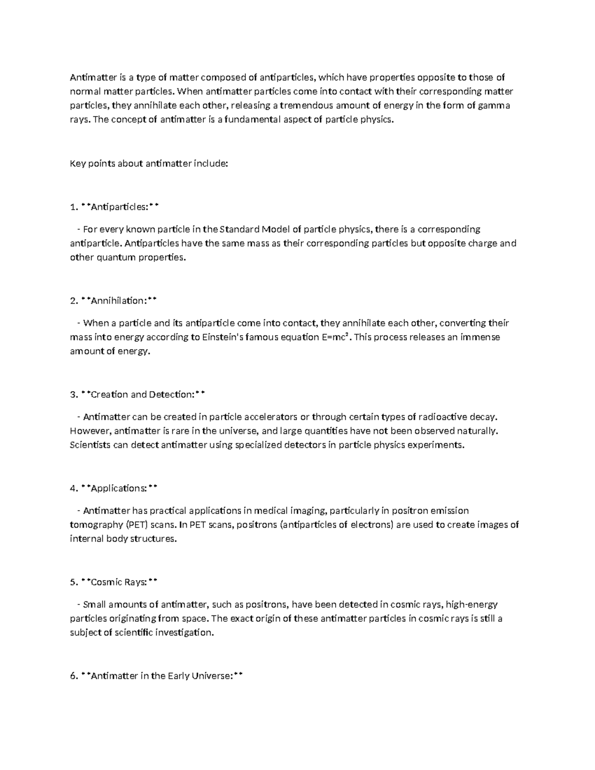 Antimatter is a type of matter composed of antiparticles - When ...