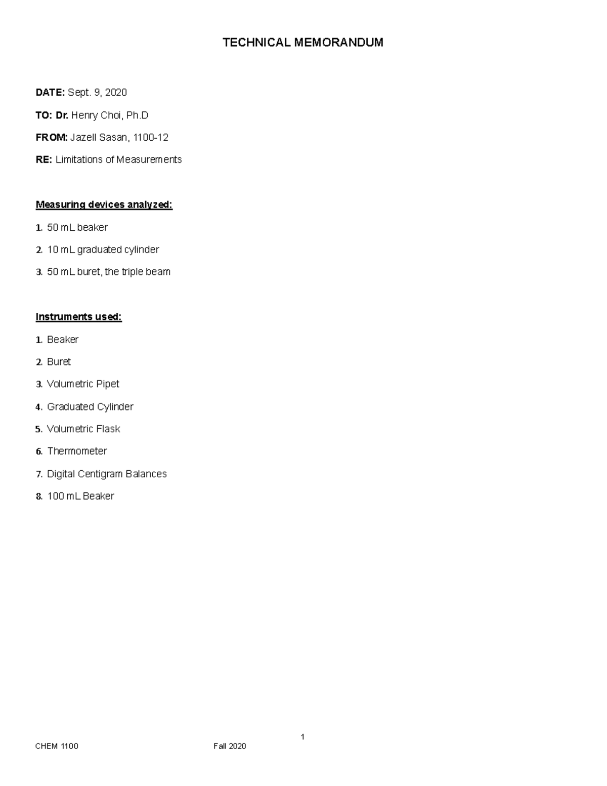 Tech memo 1 - 11111 - Warning: TT: undefined function: 32 TECHNICAL MEMORANDUM DATE: Sept. 9 ...