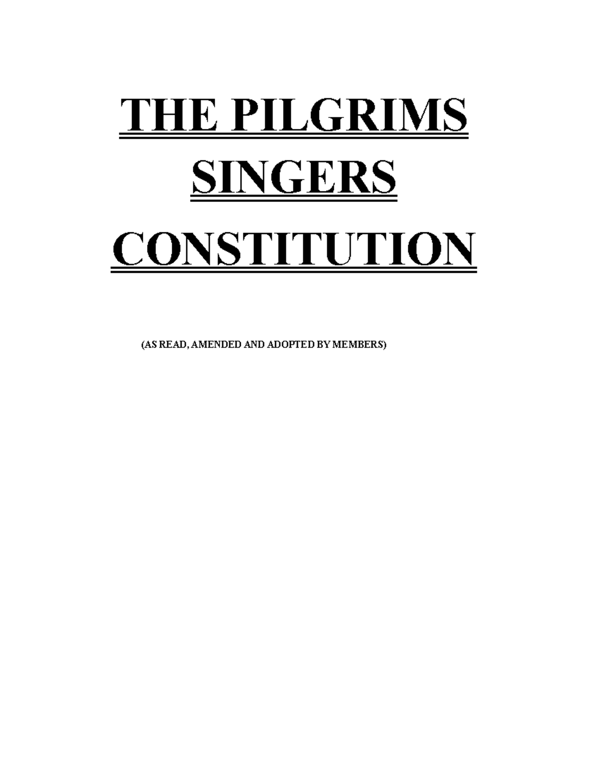 Plg constituition - plg - (AS READ, AMENDED AND ADOPTED BY MEMBERS) THE ...