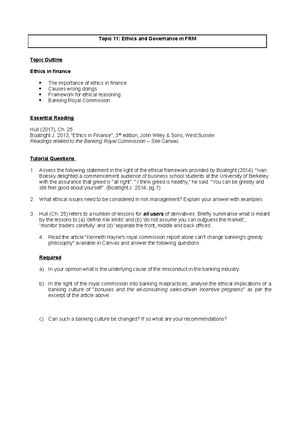 FIN30014 Sample MCQs - Tutorial - Sample Final Assessment Multiple ...