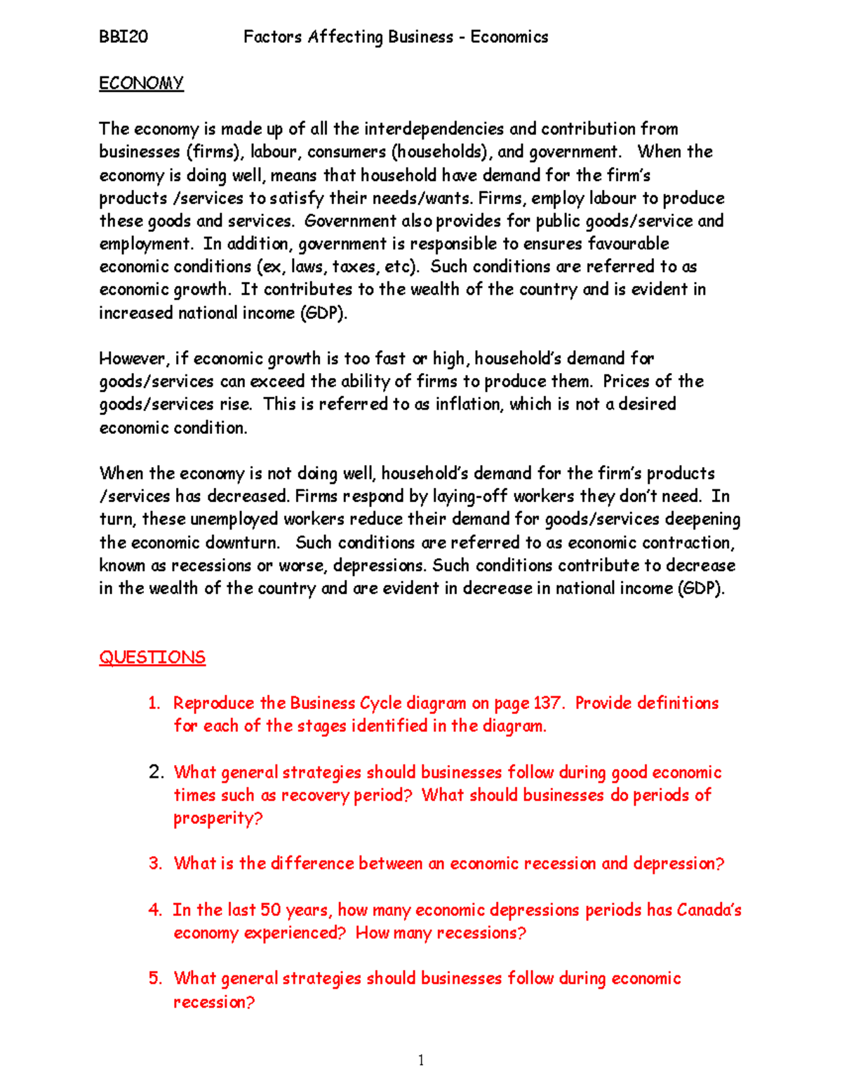 21 Factor Affecting Business - Economy - BBI20 Factors Affecting ...