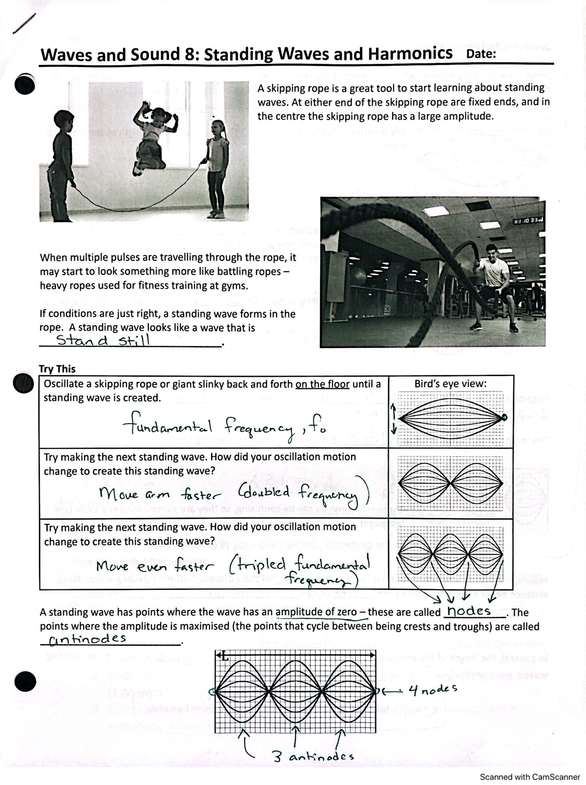 4.8 Standing Waves - Filled - Waves and Sound 8: Standing Waves and Harmonics Date: A skipping ...