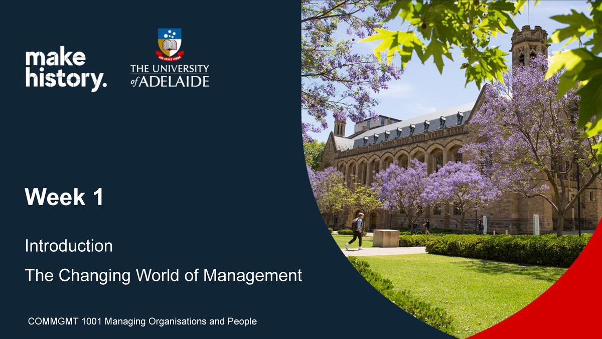 2024 1 C Ommgmt 1001 L01 - Lecture Slide W1 - Week 1 Introduction The Changing World of ...
