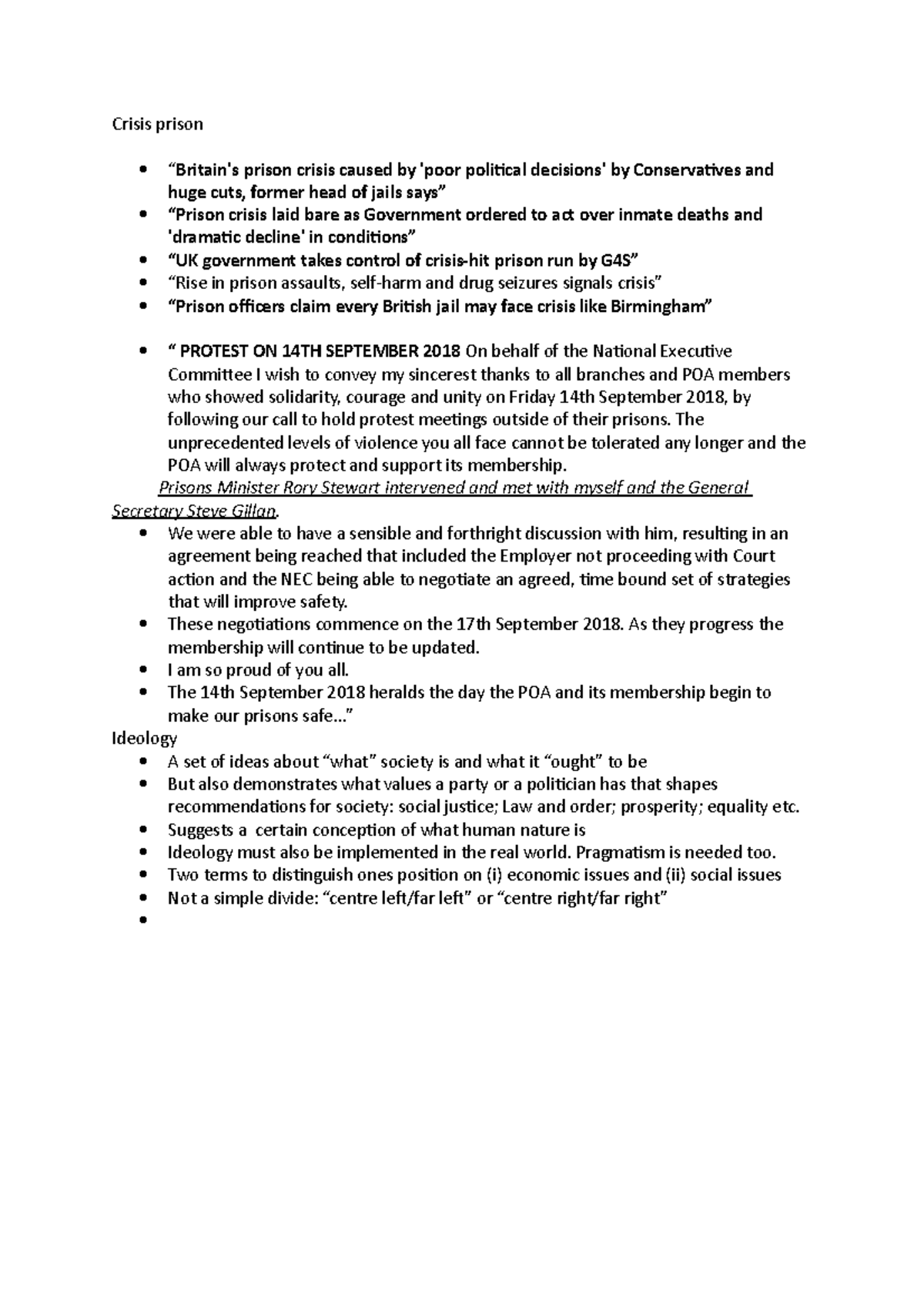 Crisis prison - notes - Crisis prison “ Britain's prison crisis caused ...