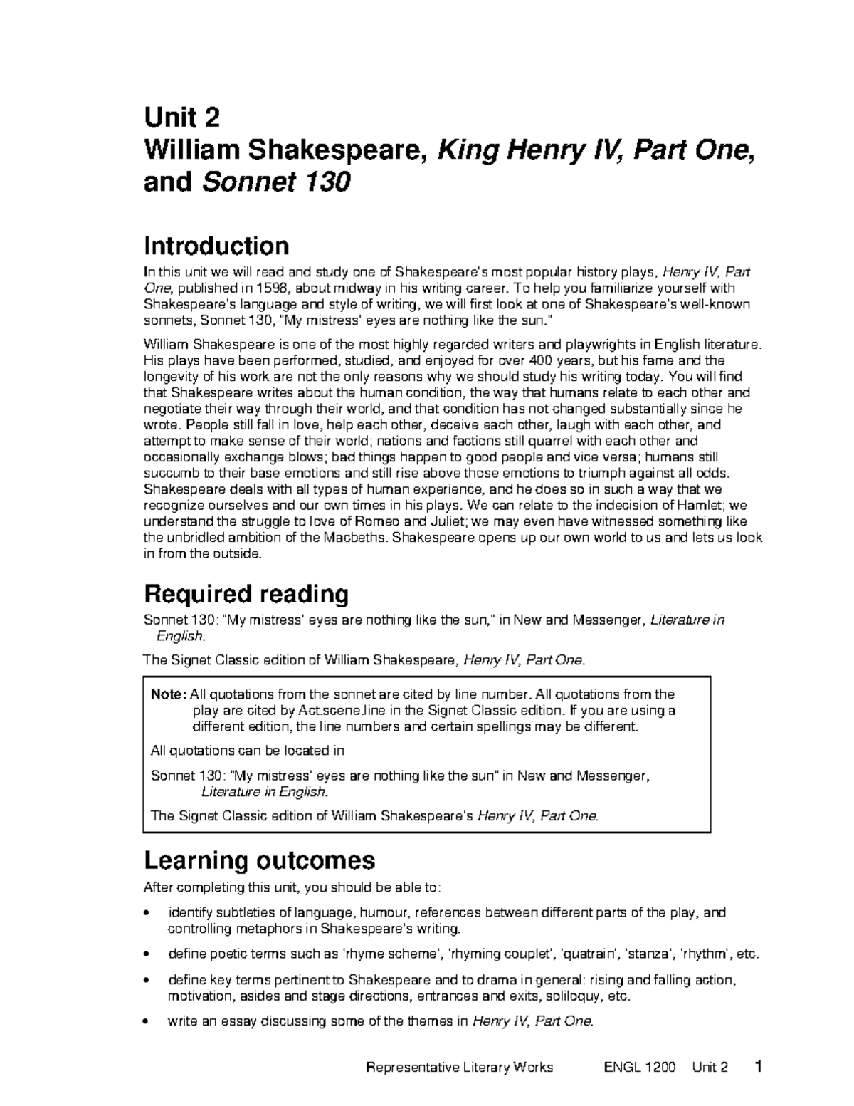 Unit2 - Lecture notes 2 - ENGL 1200 - U of M - Studocu