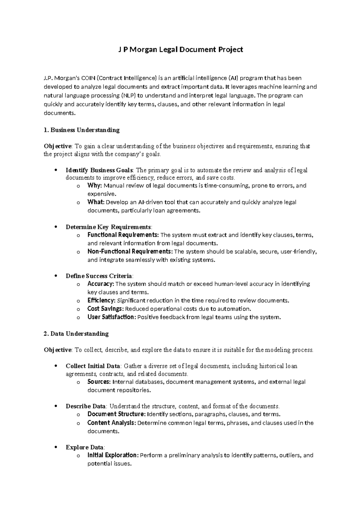 J P Morgan Legal Document Project - Morgan's COIN (Contract ...