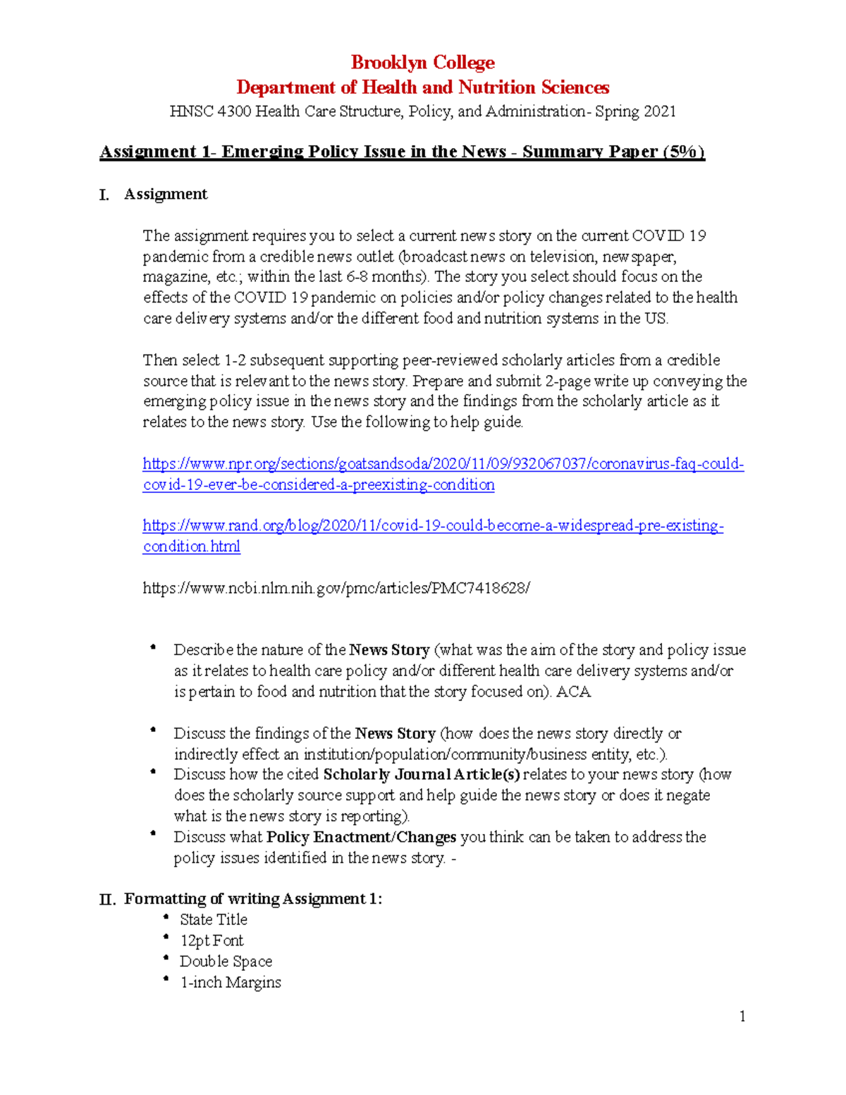 Assignment 1 - Emerging Policy Issue in the News-2 - Assignment The ...
