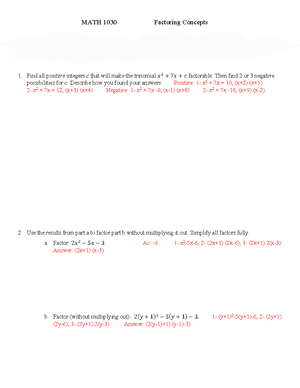 Chapter 5 Exam Review - MATH 1030 Name: Chapter 5 Review (Spring 2017) Date: Directions: Show ...