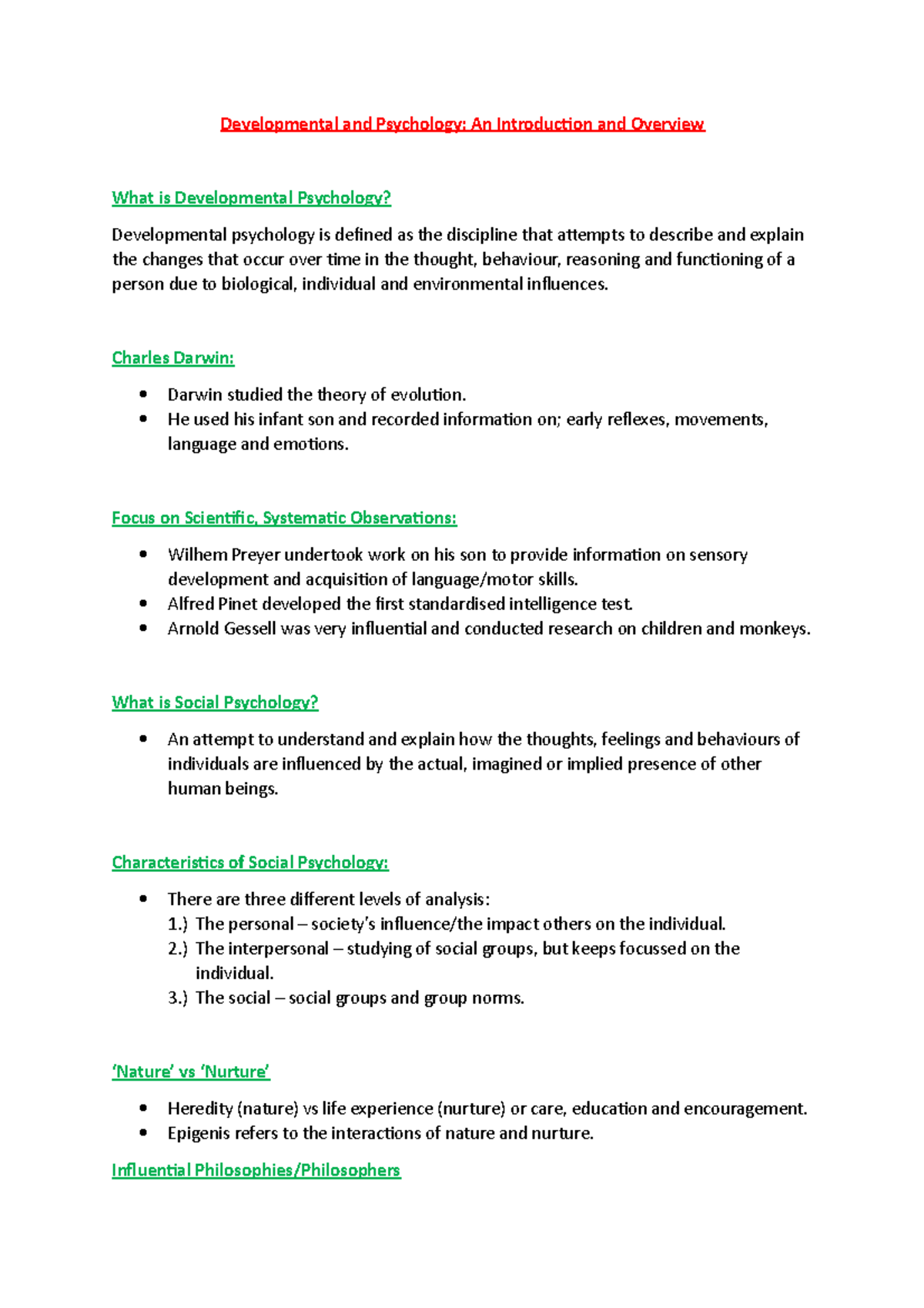 Developmental and Psychology: Intro - Charles Darwin: Darwin studied ...