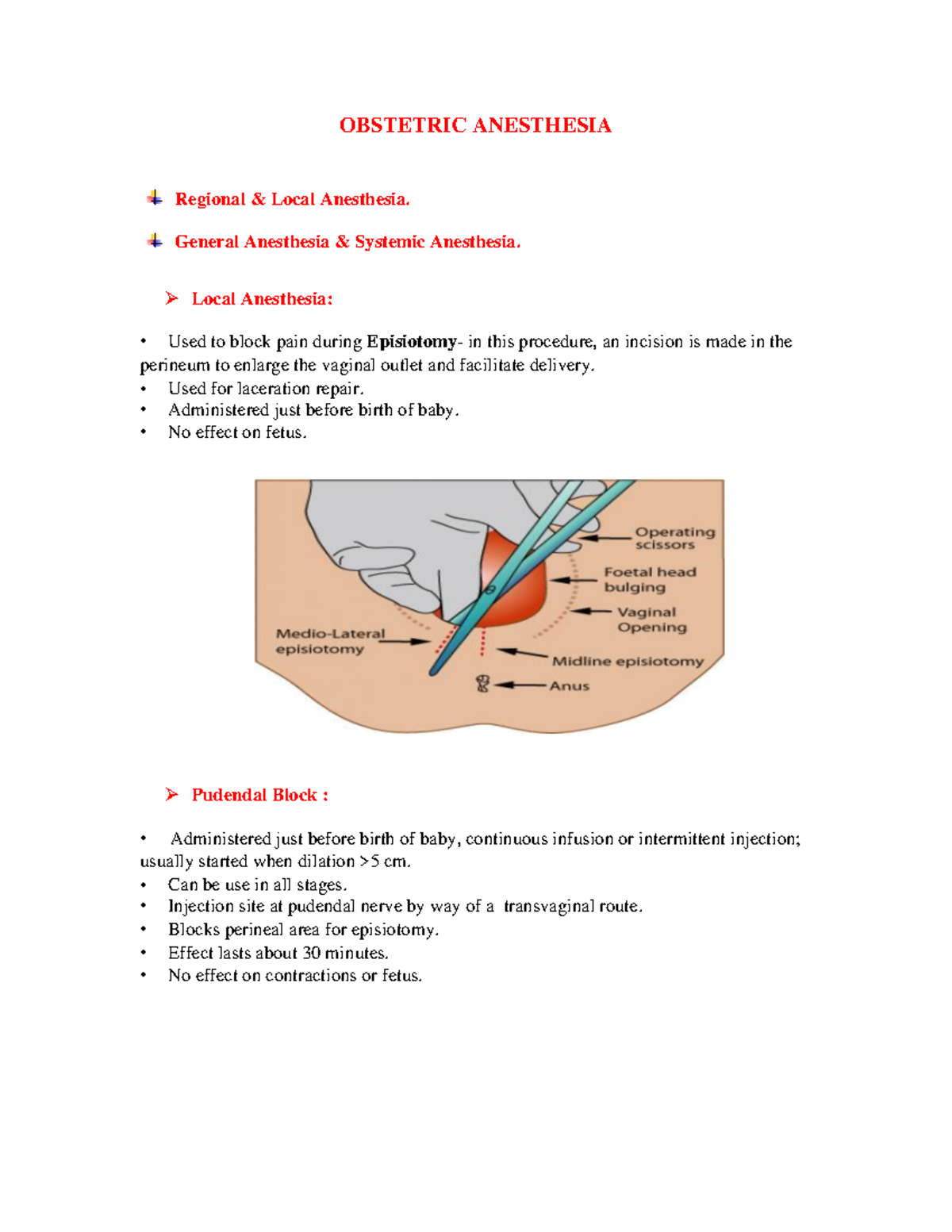 Obstetric- Anesthesia. copy - OBSTETRIC ANESTHESIA Regional & Local ...