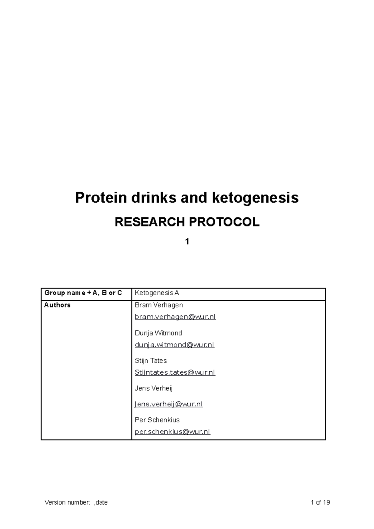 Nieuwe Template Research Protocol 2021 2022 - Protein drinks and ...
