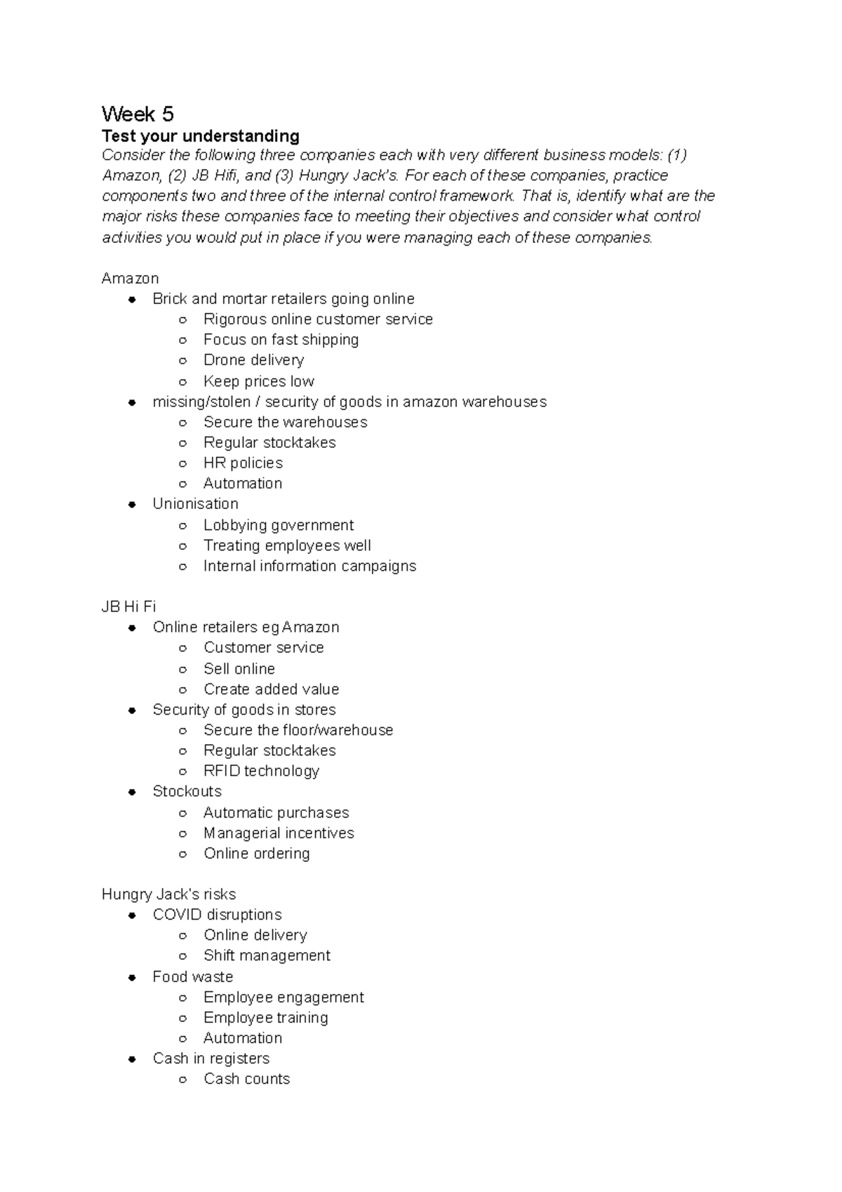 Comm1140 finals questions - Week 5 Test your understanding Consider the ...