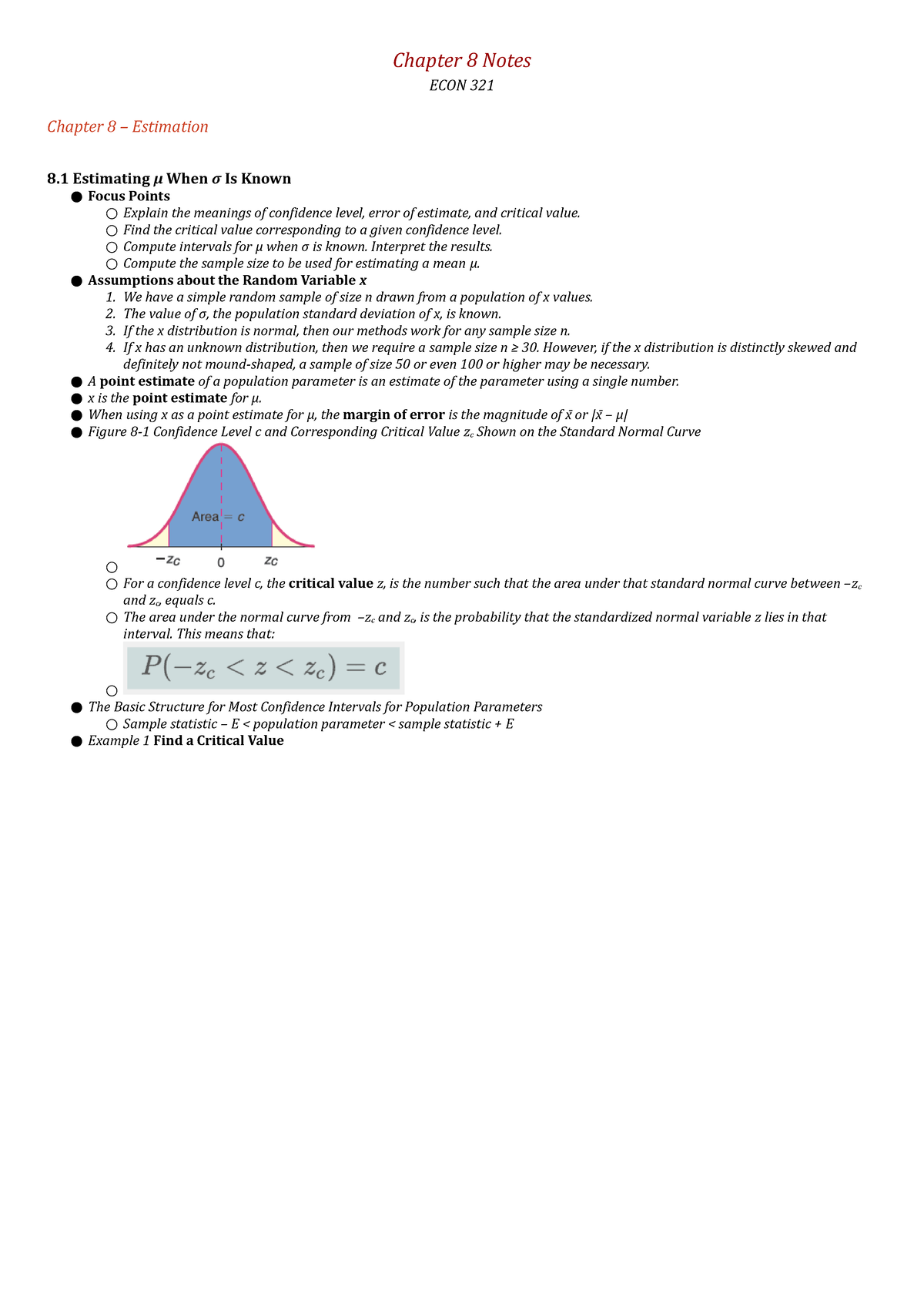 Chapter 8 Lecture Notes - Chapter 8 Notes ECON 321 Chapter 8 ...
