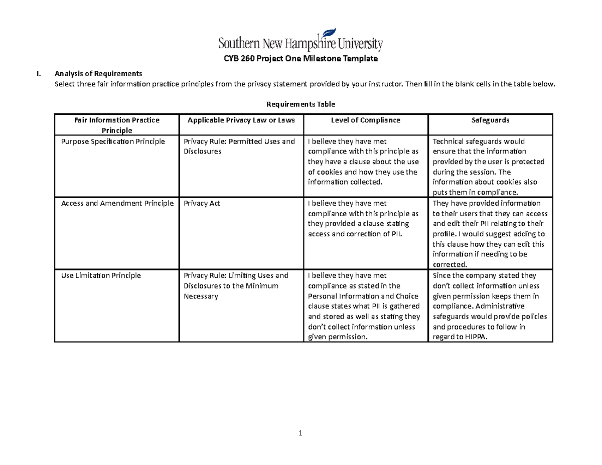 CYB 260 Project One Milestone Chris Mc Pherson - CYB 260 Project One ...
