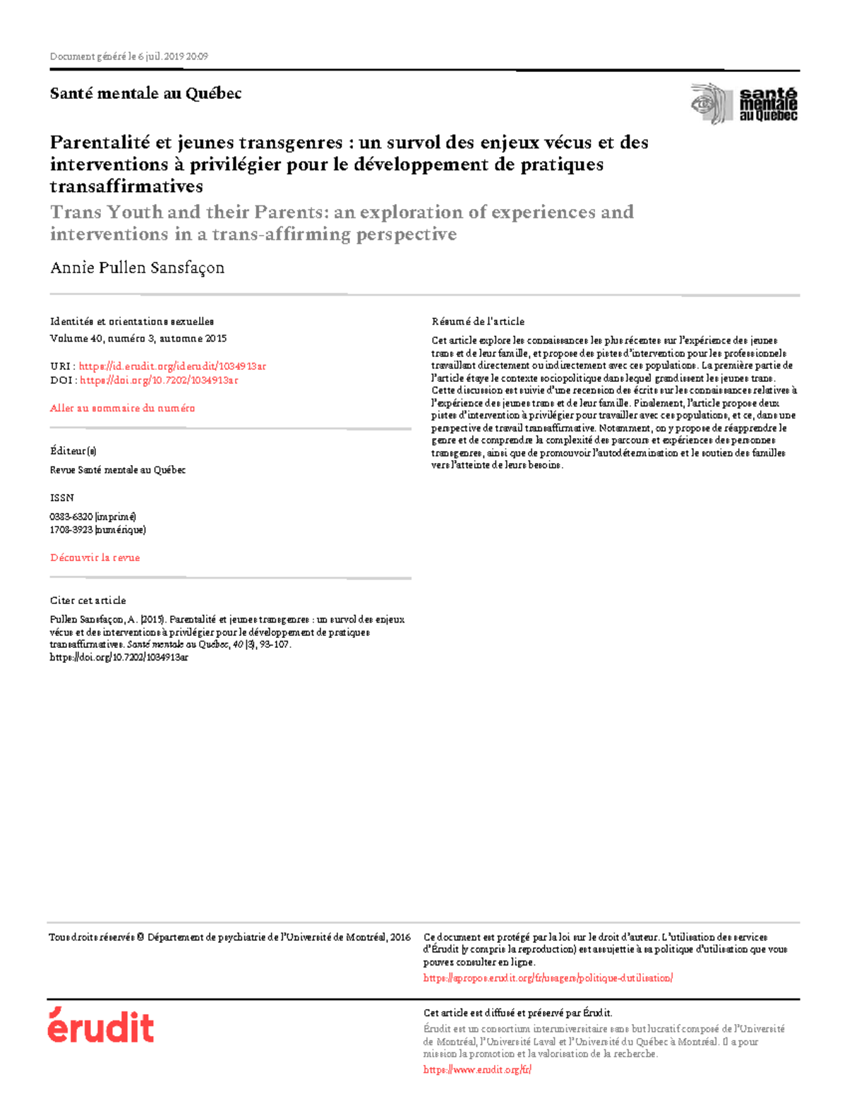 24 (Medico et Pullen Sansfacon) jeunes trans - Tous droits réservés ...