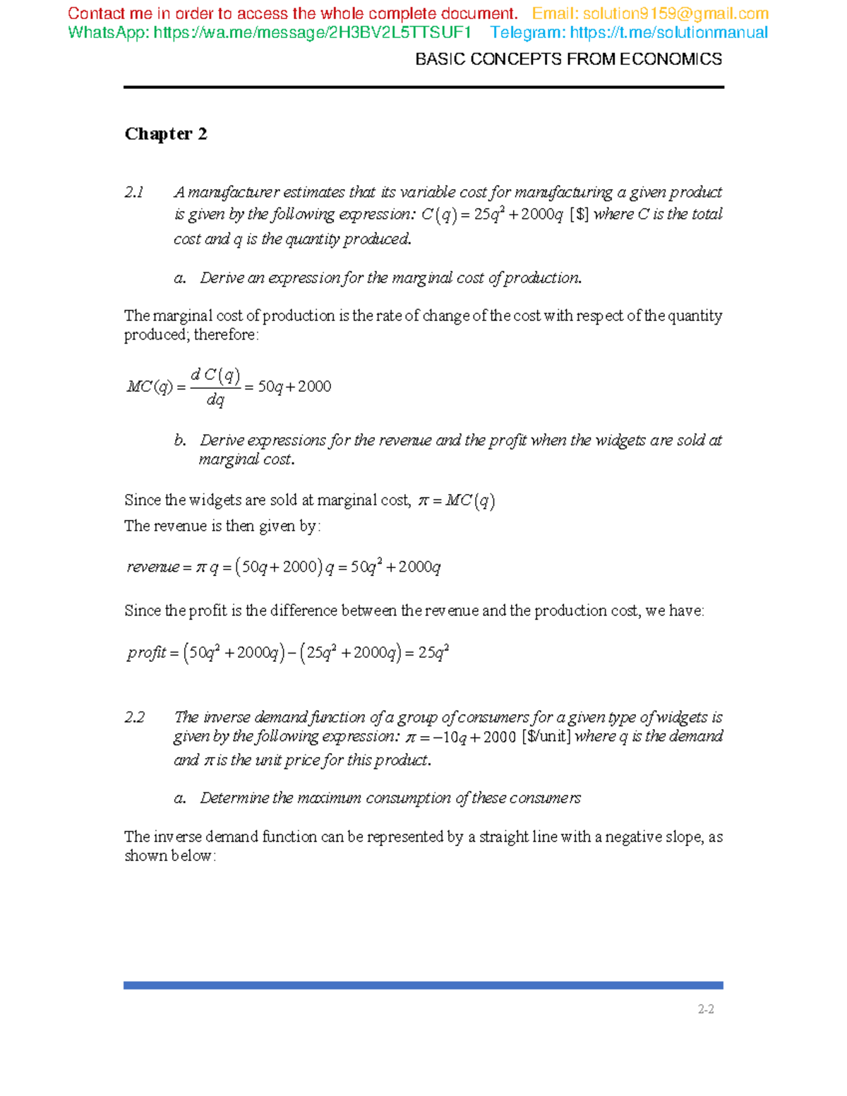 Solution Manual Fundamentals of Power System Economics 2nd Edition by Kirschen and Strbac ...