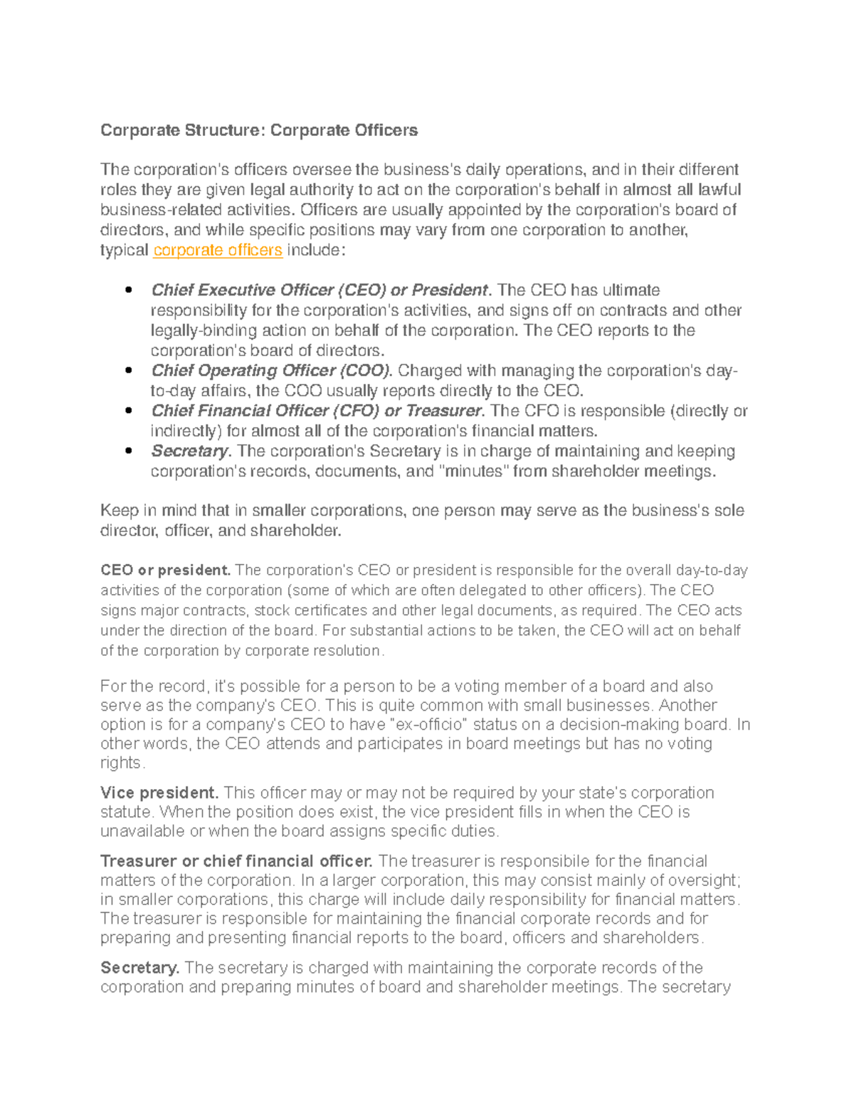 Corporate Structure Corporate Structure Corporate Structure - Corporate ...